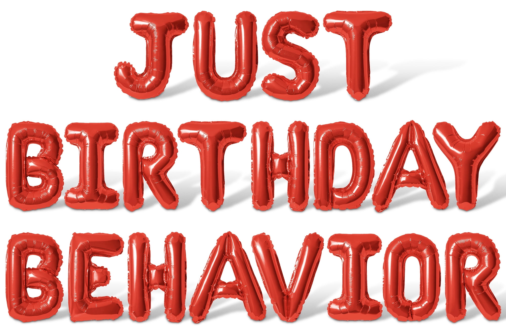 Letter Balloons - JUST BIRTHDAY BEHAVIOR 16" Inch Alphabet Letters Foil ...