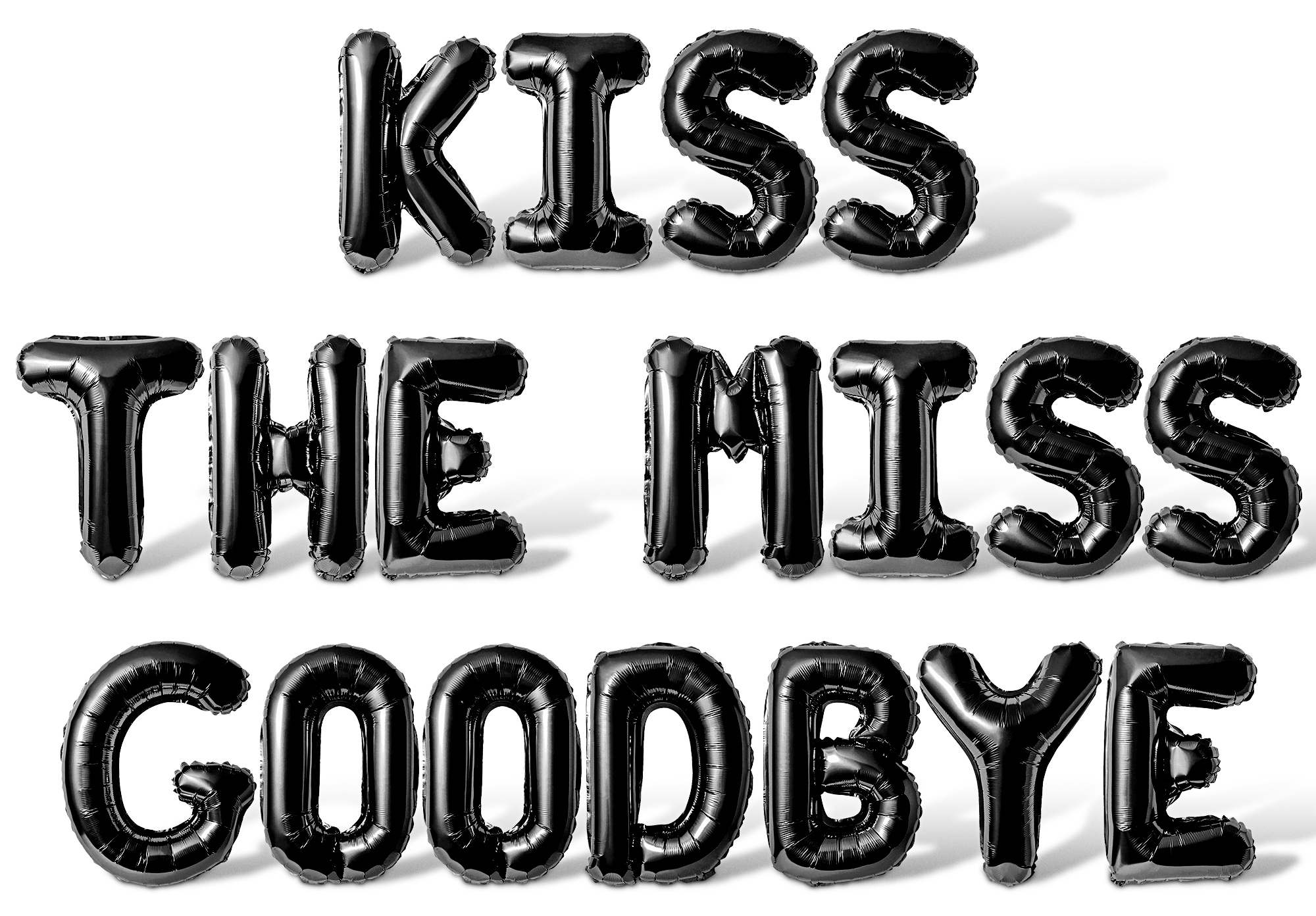 Letter Balloons - KISS THE MISS GOODBYE 16" Inch Alphabet Letters Foil ...
