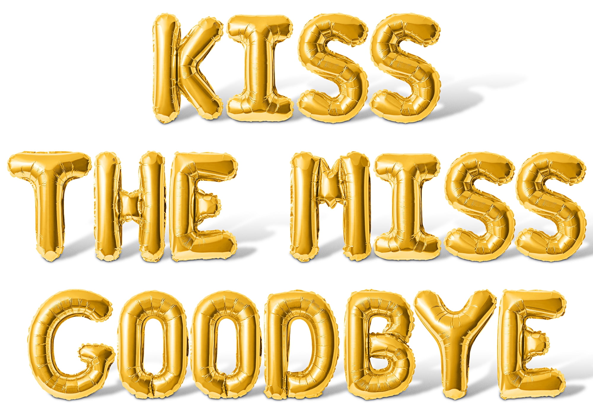 Letter Balloons - KISS THE MISS GOODBYE 16" Inch Alphabet Letters Foil ...