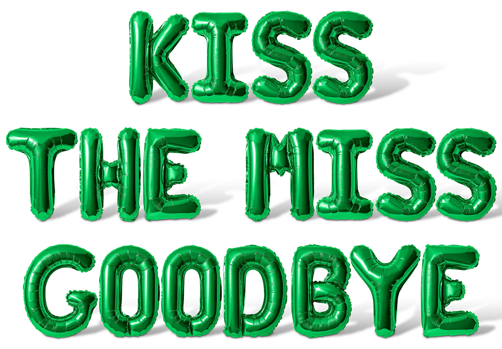 Letter Balloons - KISS THE MISS GOODBYE 16" Inch Alphabet Letters Foil ...