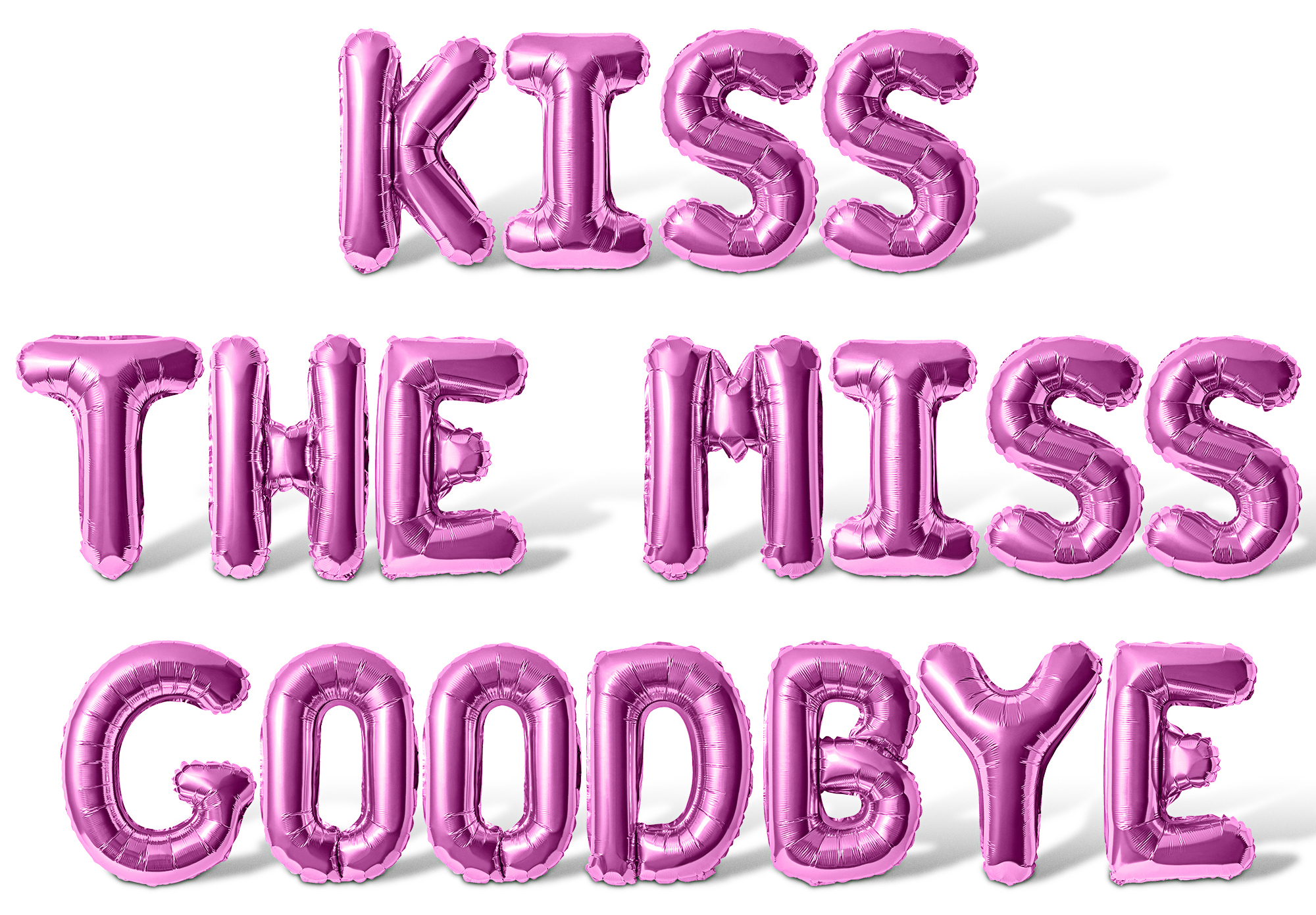 Letter Balloons - KISS THE MISS GOODBYE 16" Inch Alphabet Letters Foil ...