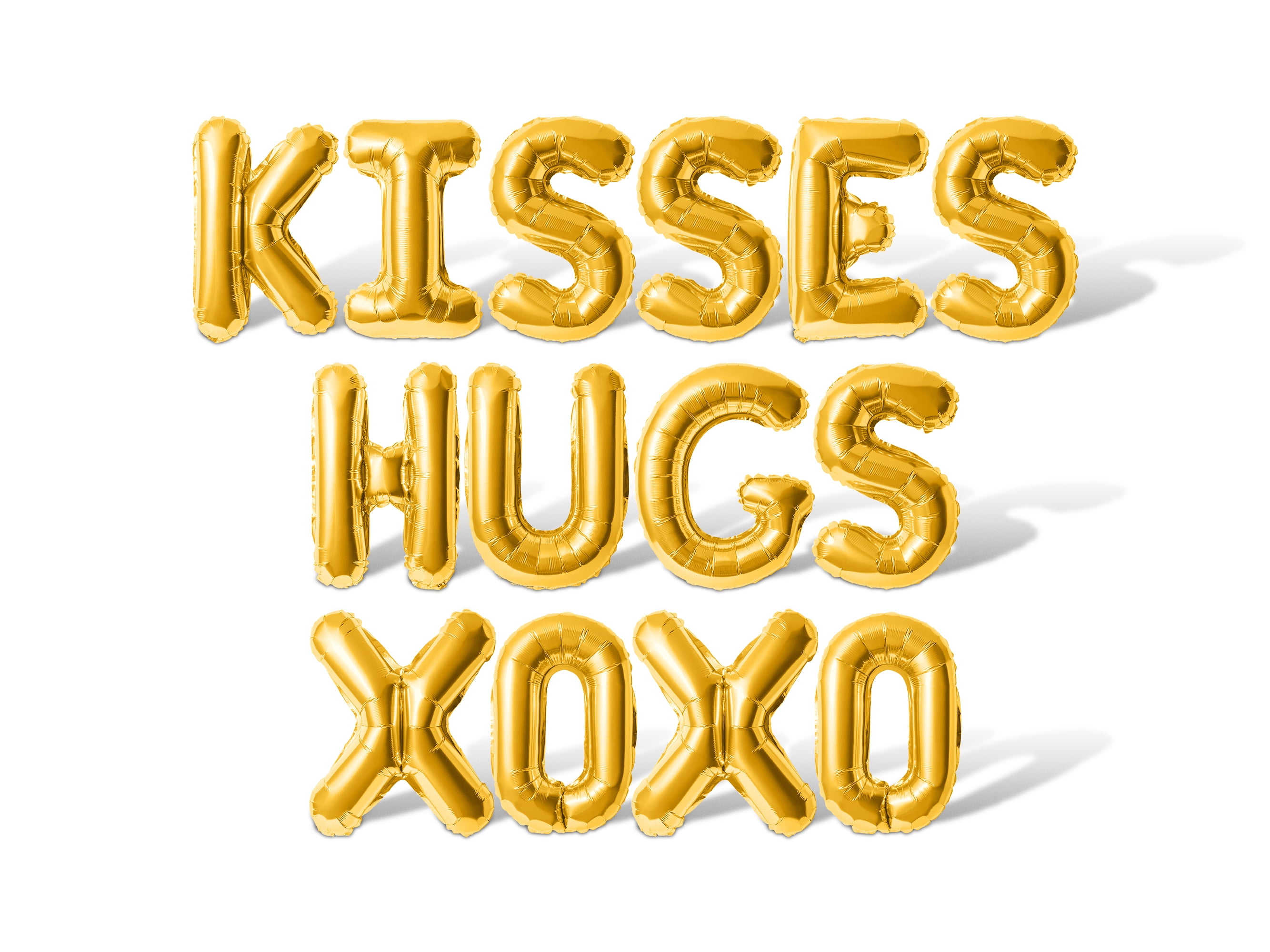 Letter Balloons - KISSES HUGS XOXO 16" Inch Alphabet Letters Foil Mylar ...