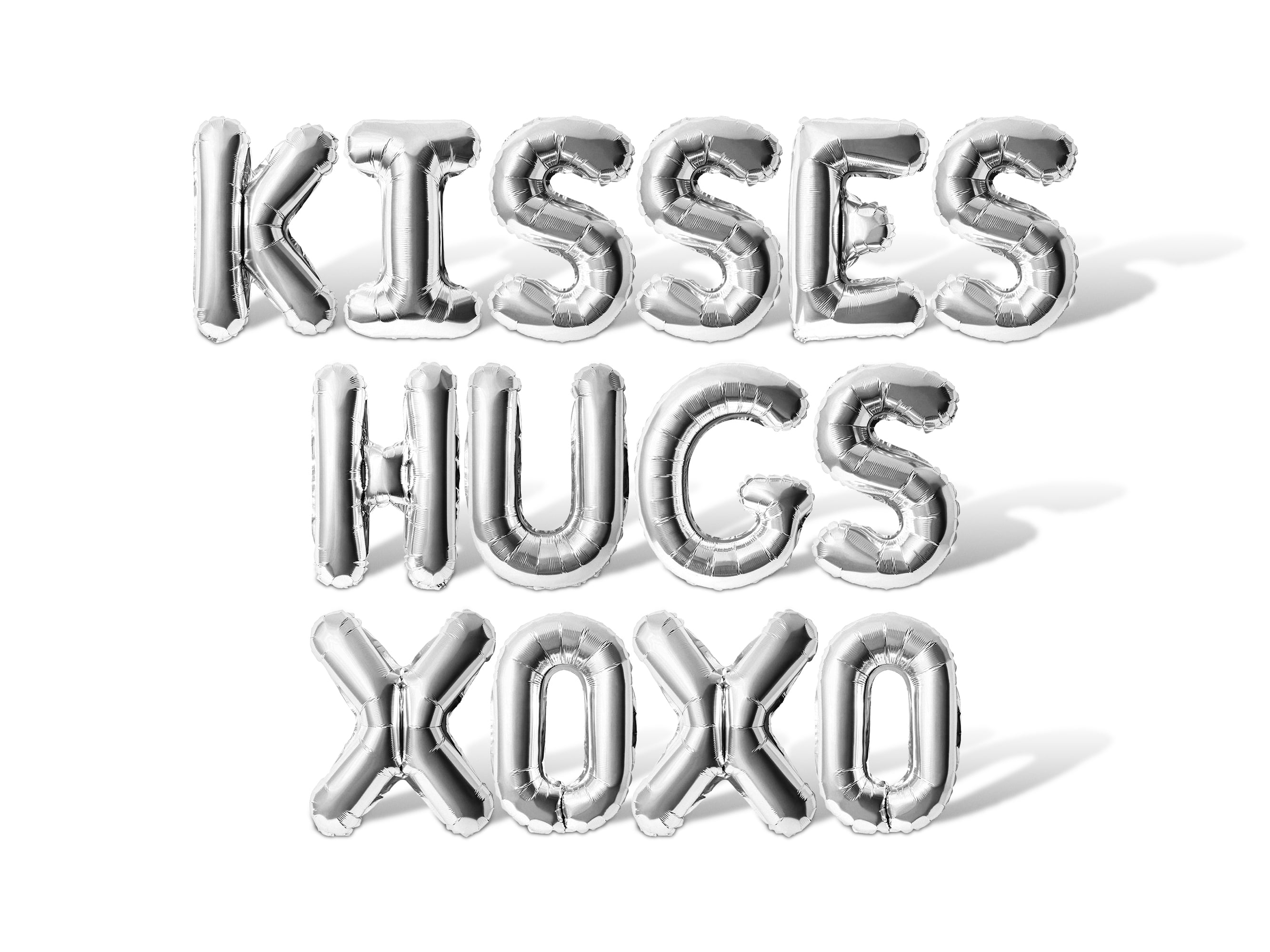 Letter Balloons - KISSES HUGS XOXO 16" Inch Alphabet Letters Foil Mylar ...