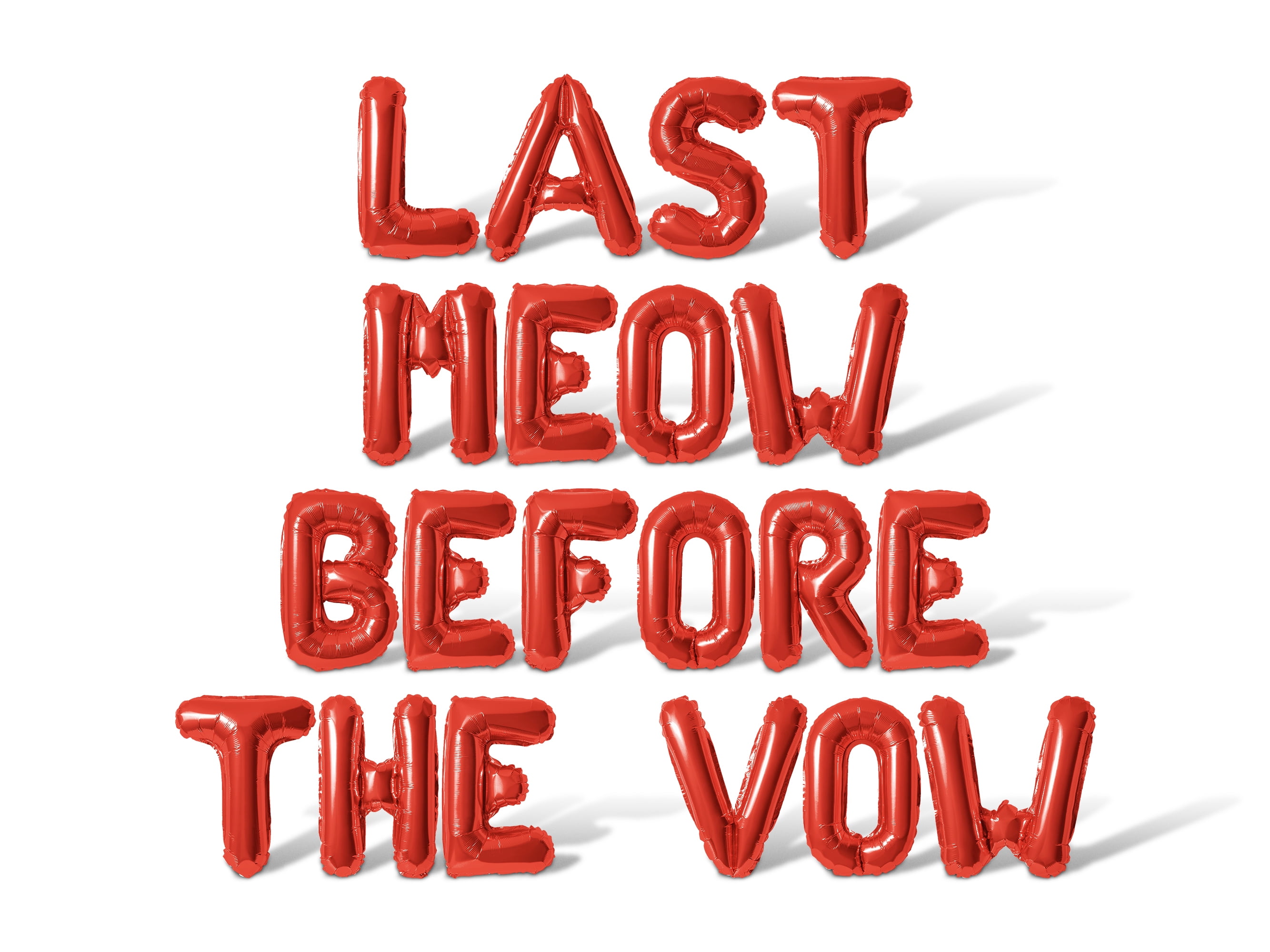 Letter Balloons - LAST MEOW BEFORE THE VOW 16" Inch Alphabet Letters ...
