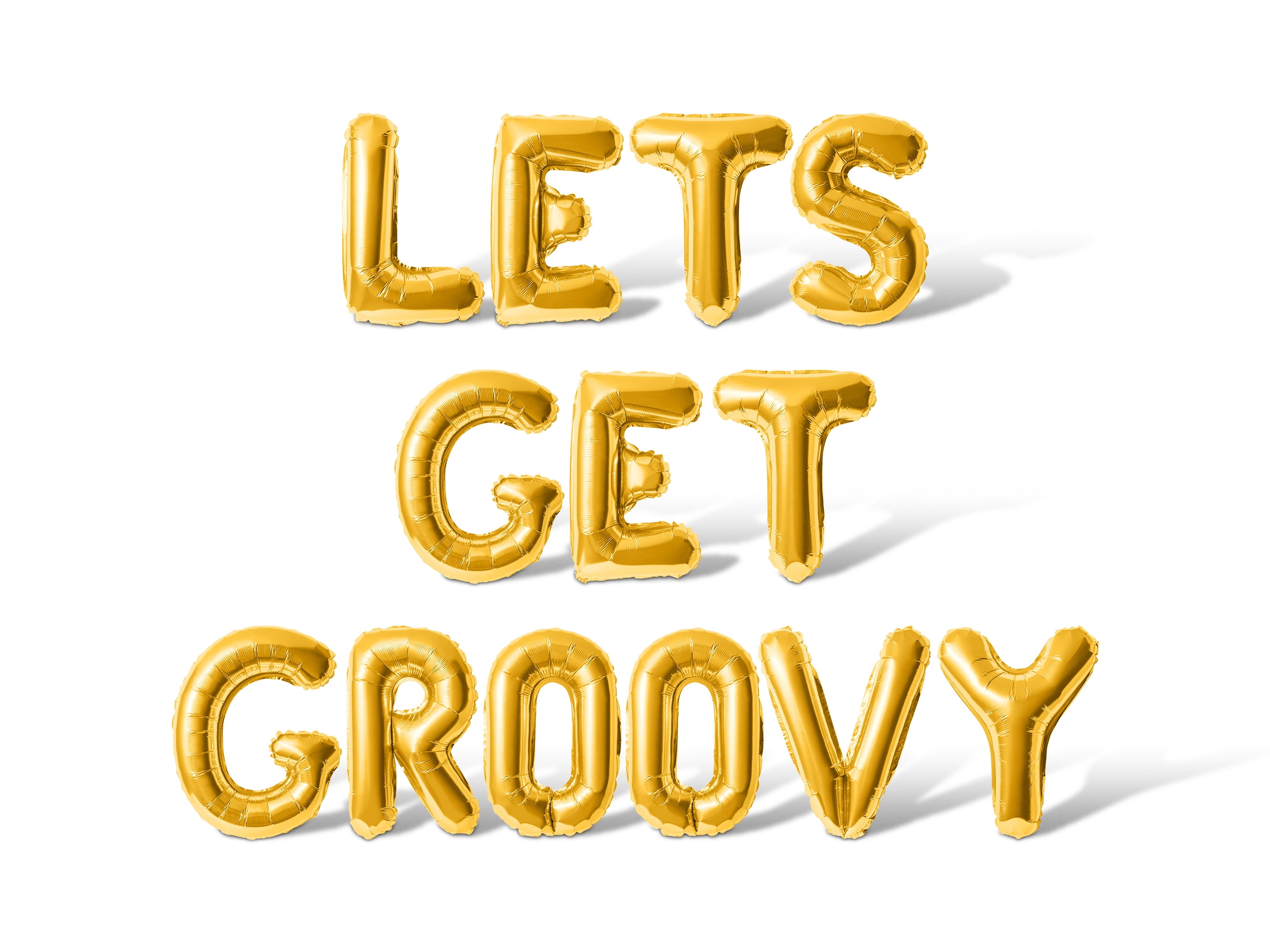 Letter Balloons - LETS GET GROOVY 16" Inch Alphabet Letters Foil Mylar ...