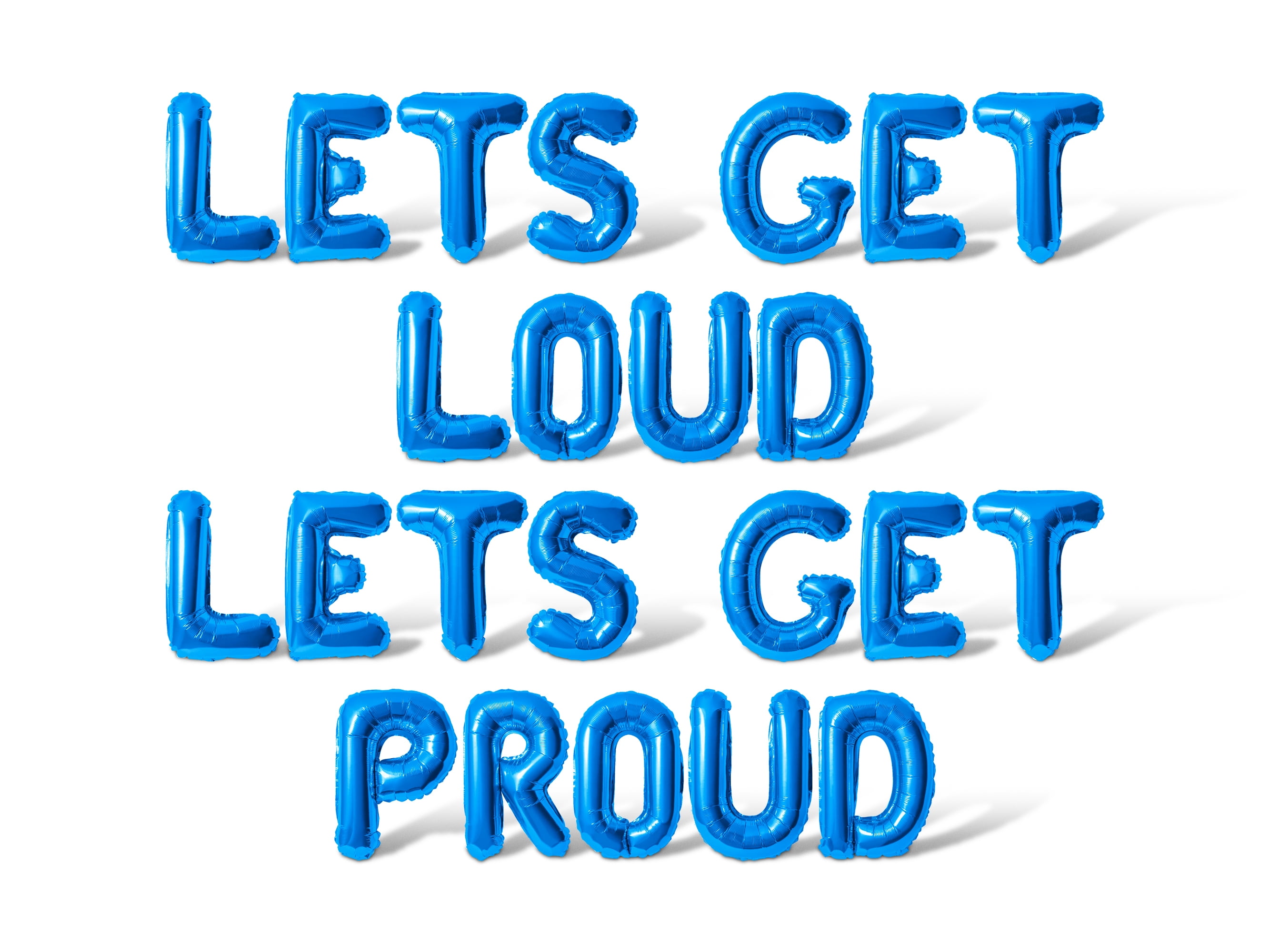 Letter Balloons - LETS GET LOUD LETS GET PROUD 16" Inch Alphabet ...