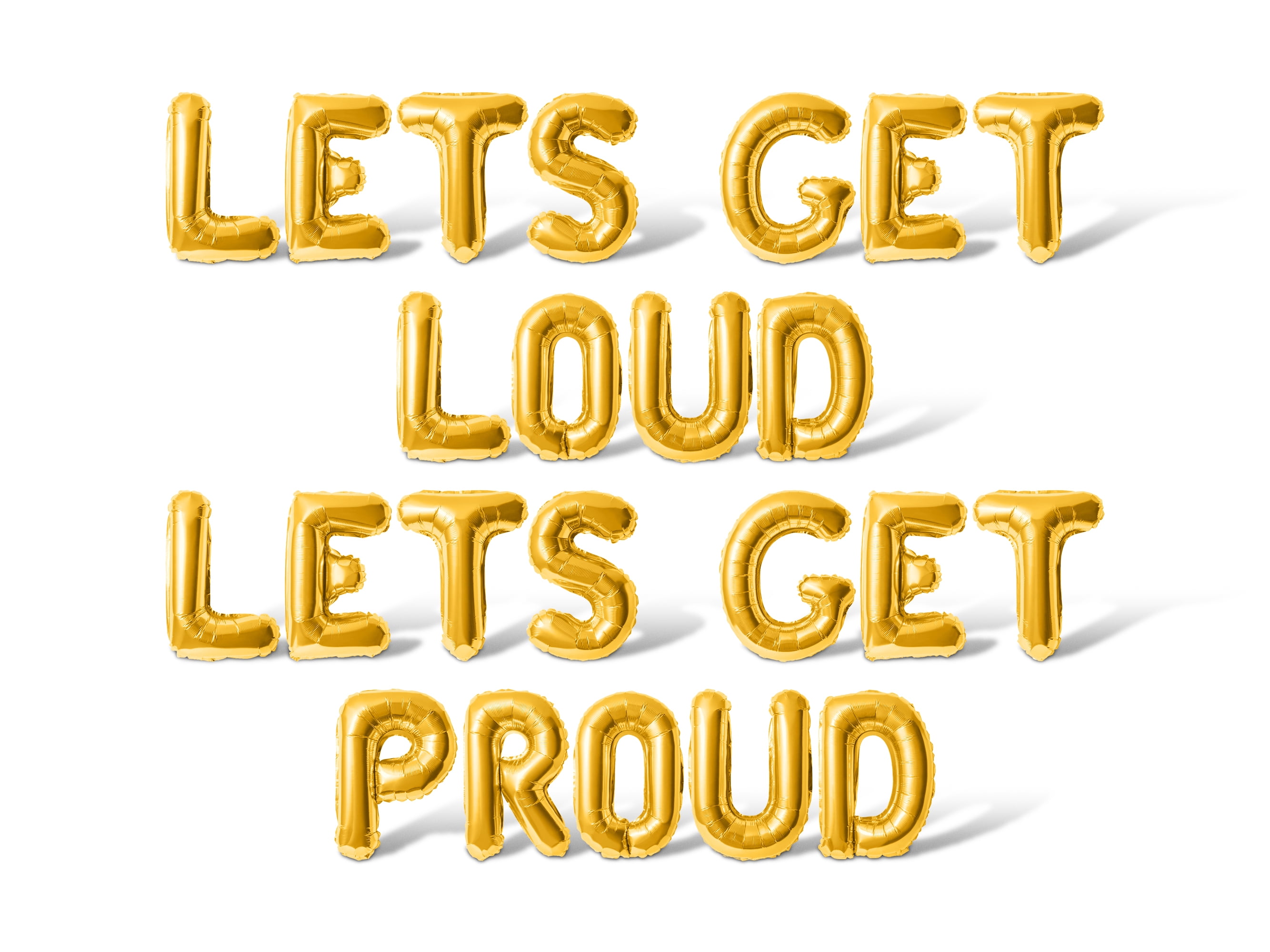 Letter Balloons - LETS GET LOUD LETS GET PROUD 16" Inch Alphabet ...