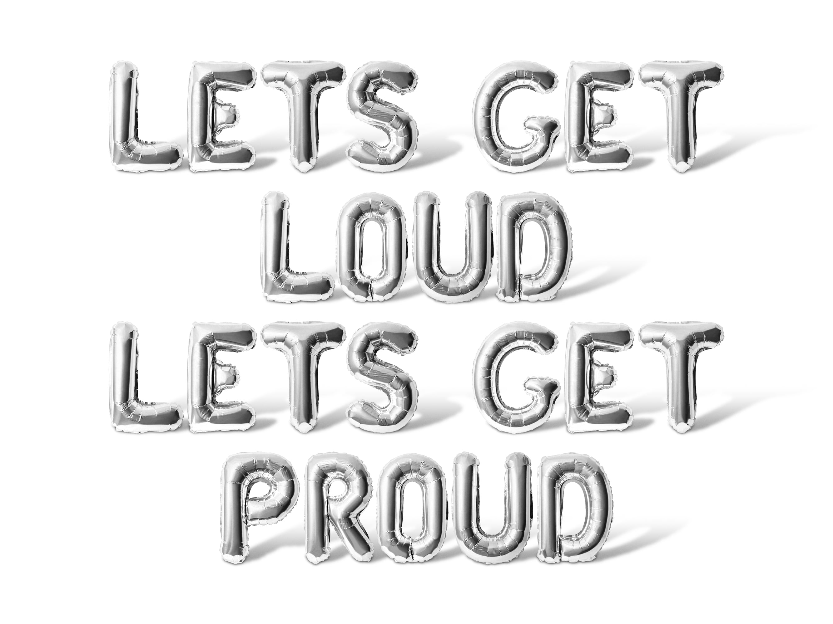 Letter Balloons - LETS GET LOUD LETS GET PROUD 16" Inch Alphabet ...