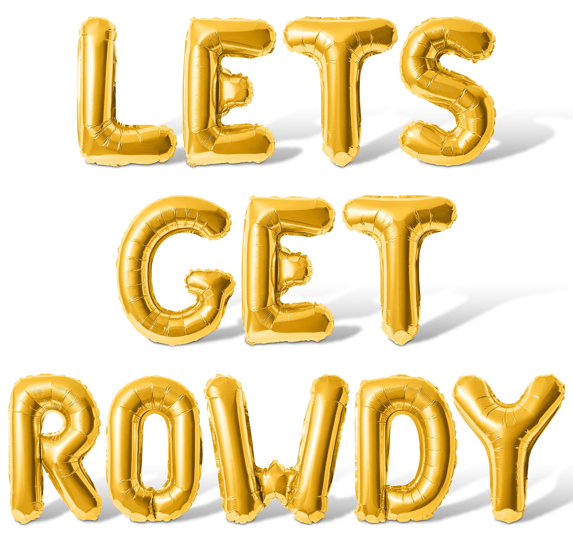 Letter Balloons - LETS GET ROWDY 16" Inch Alphabet Letters Foil Mylar ...