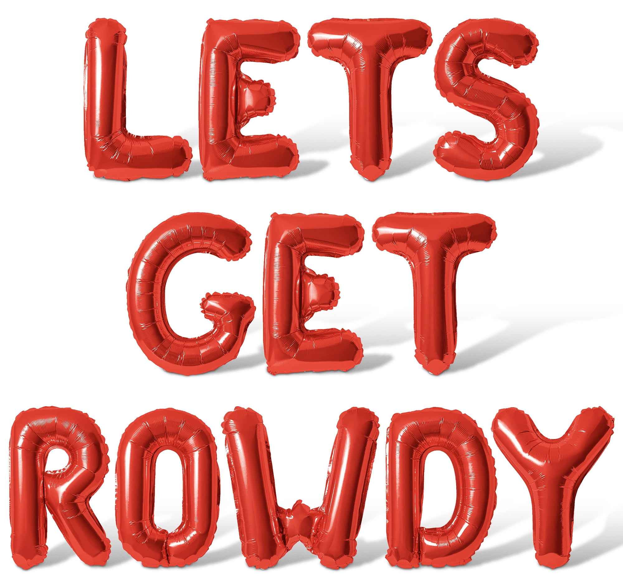 Letter Balloons - LETS GET ROWDY 16" Inch Alphabet Letters Foil Mylar ...