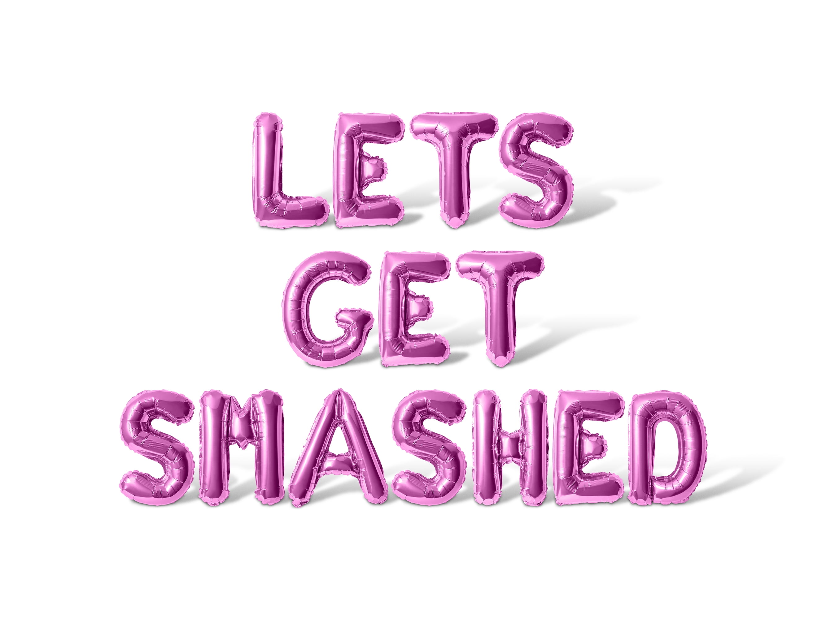 Letter Balloons - LETS GET SMASHED 16" Inch Alphabet Letters Foil Mylar ...