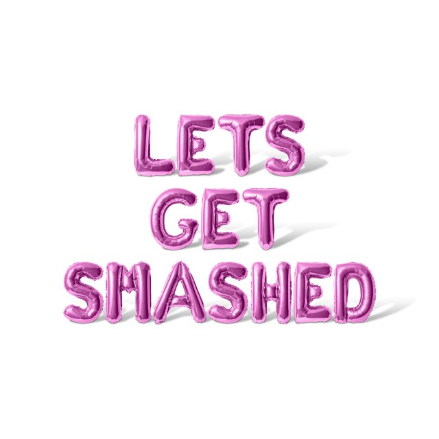 Letter Balloons - LETS GET SMASHED 16" Inch Alphabet Letters Foil Mylar ...