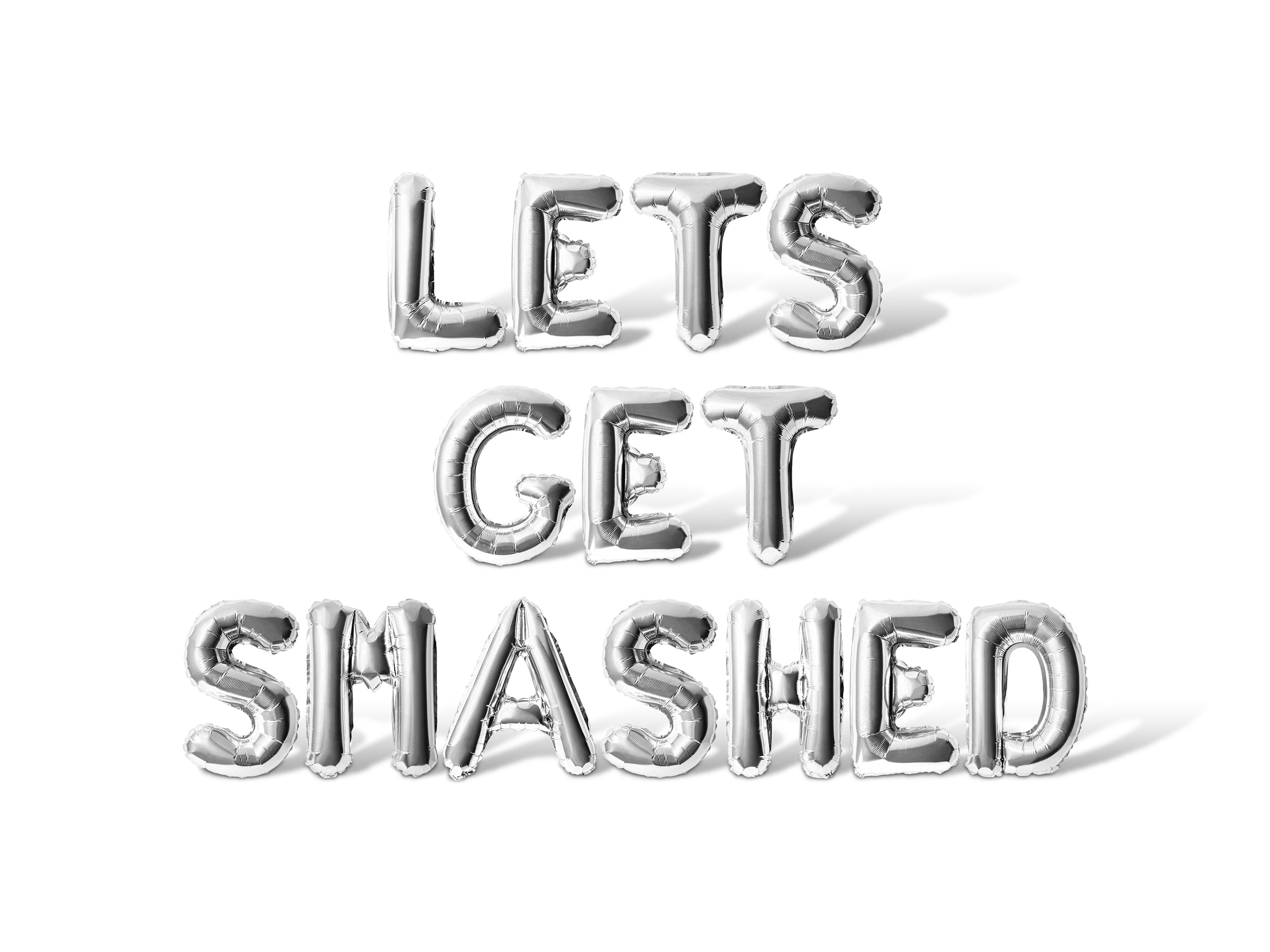 Letter Balloons - LETS GET SMASHED 16" Inch Alphabet Letters Foil Mylar ...