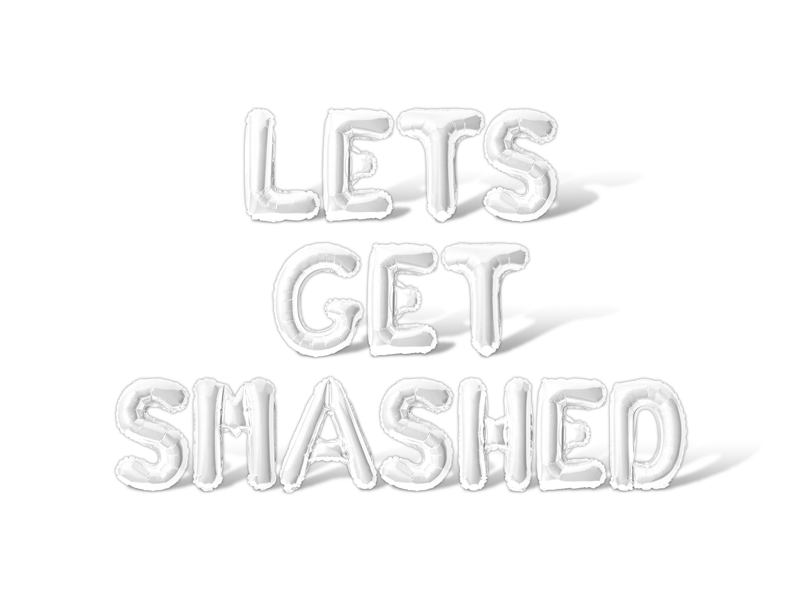 Letter Balloons - LETS GET SMASHED 16" Inch Alphabet Letters Foil Mylar ...