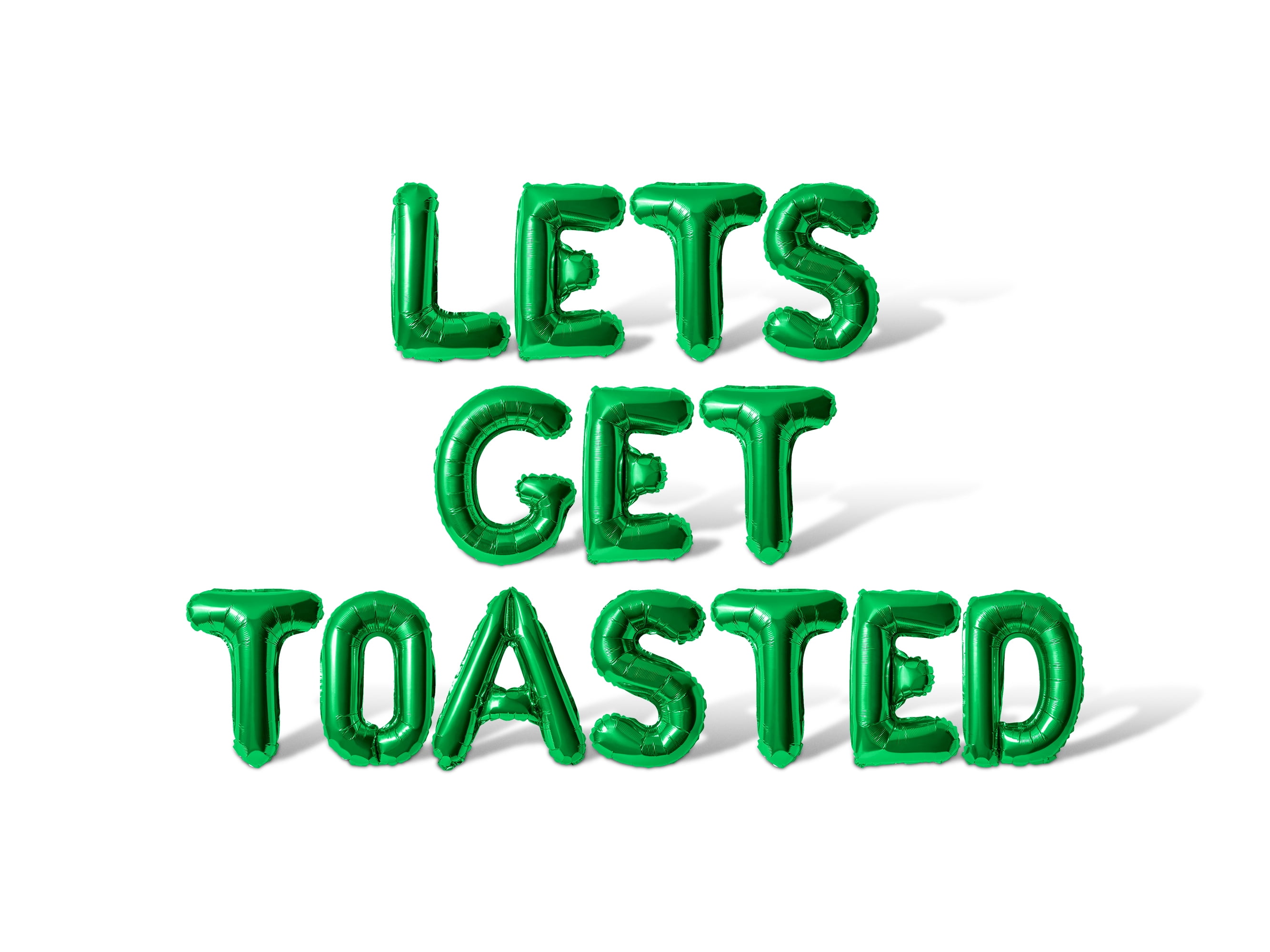 Letter Balloons - LETS GET TOASTED 16" Inch Alphabet Letters Foil Mylar ...