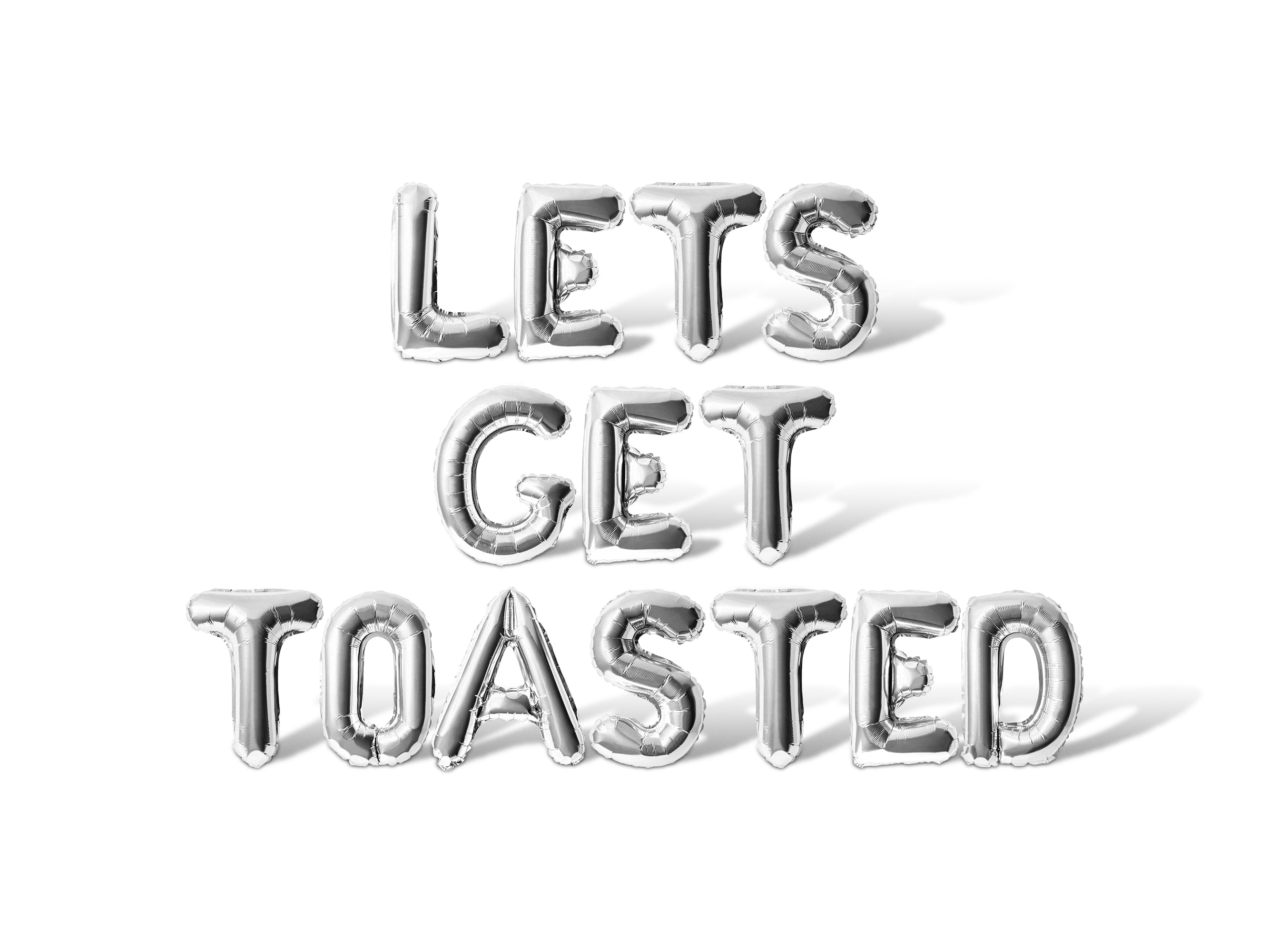 Letter Balloons - LETS GET TOASTED 16" Inch Alphabet Letters Foil Mylar ...