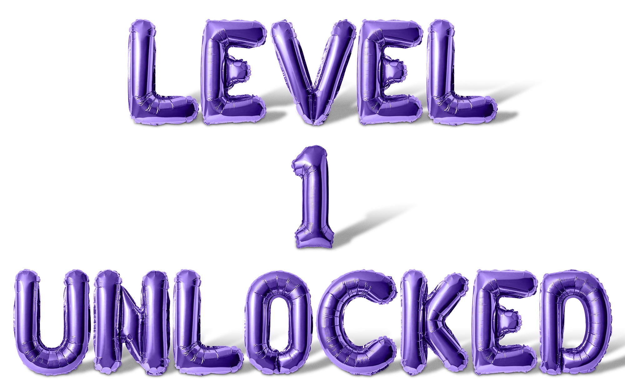 Letter Balloons - LEVEL 1 UNLOCKED 16" Inch Alphabet Letters Foil Mylar ...