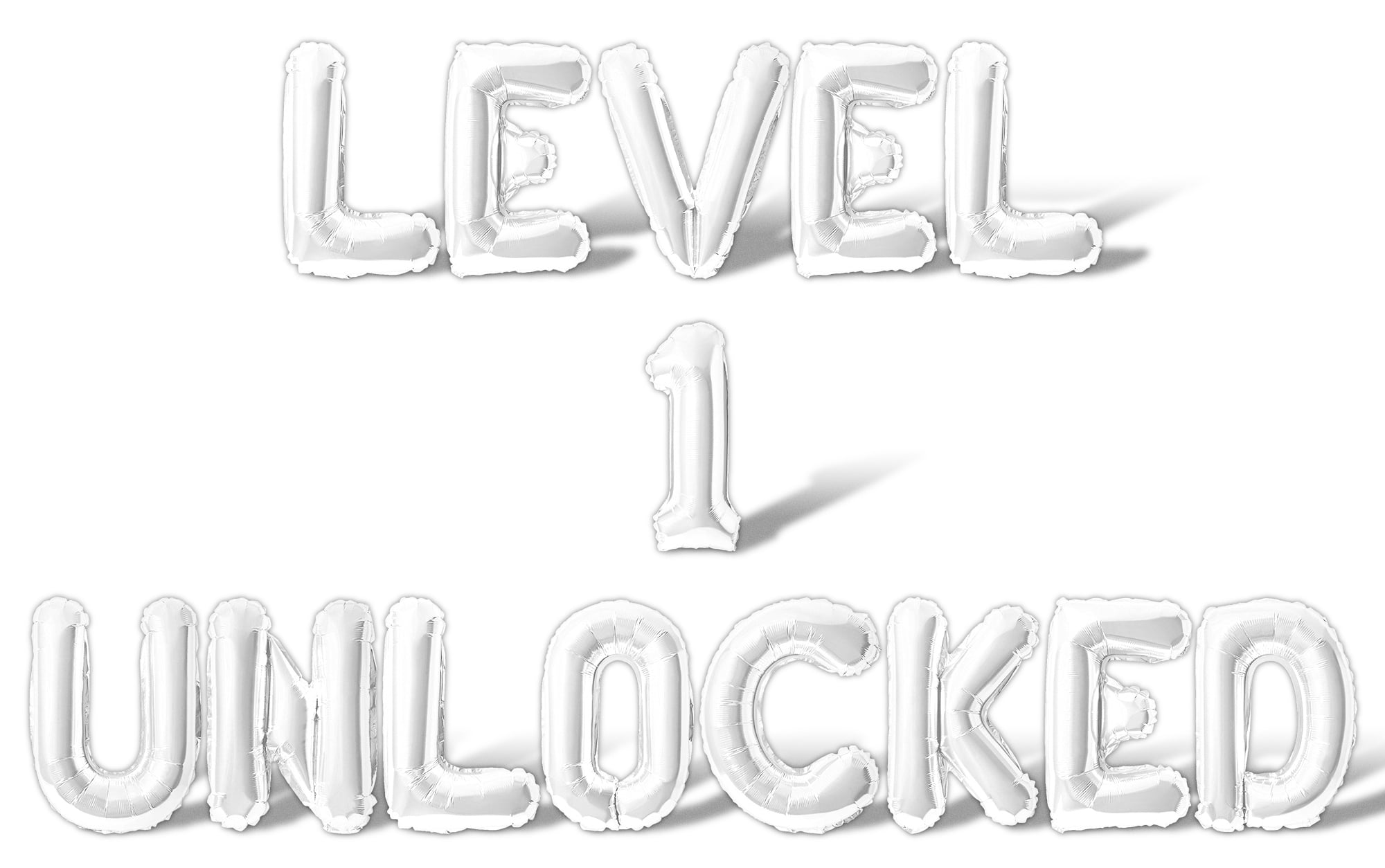 Letter Balloons - LEVEL 1 UNLOCKED 16" Inch Alphabet Letters Foil Mylar ...