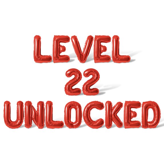 Letter Balloons - LEVEL 22 UNLOCKED 16" Inch Alphabet Letters Foil ...