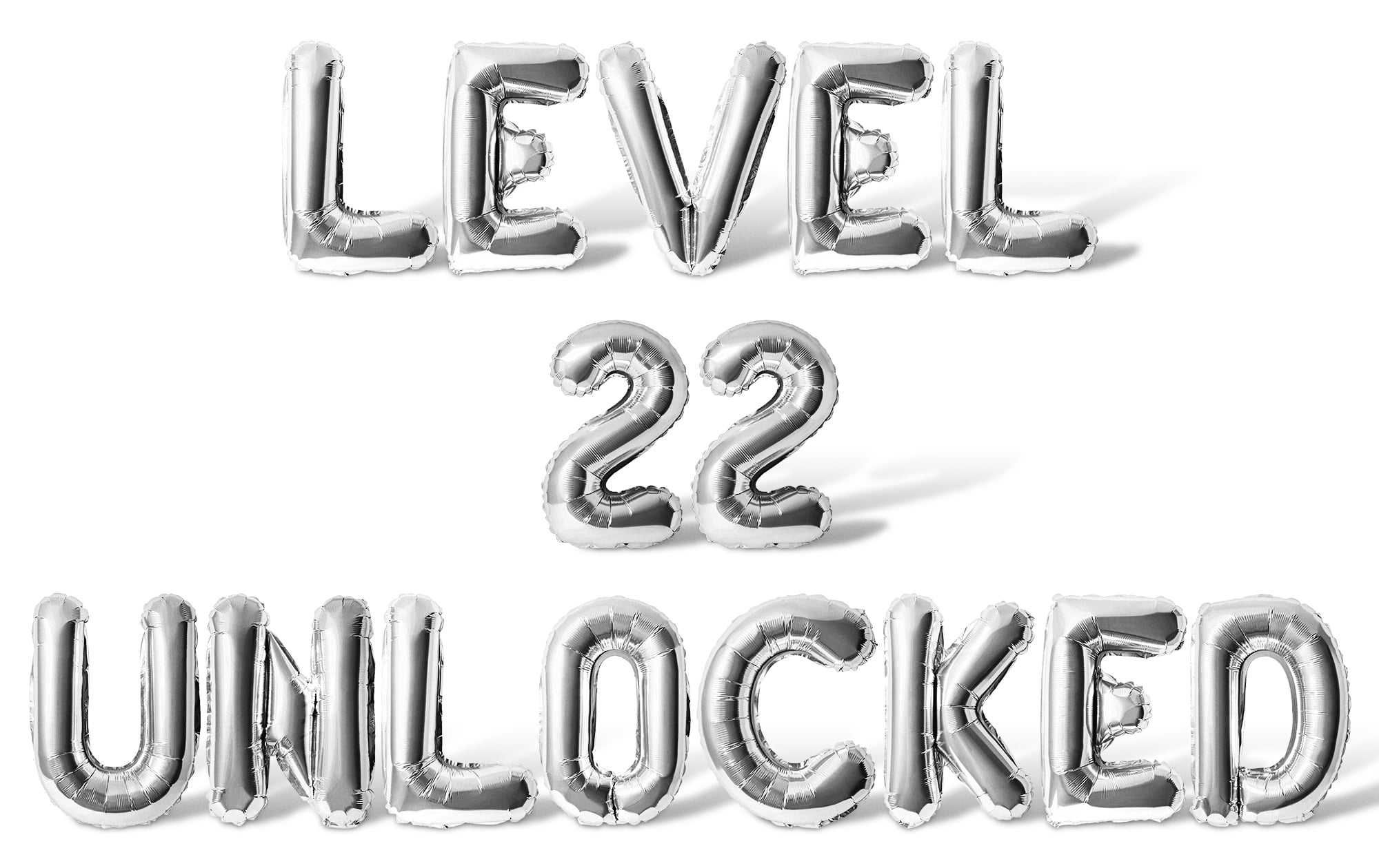 Letter Balloons - LEVEL 22 UNLOCKED 16" Inch Alphabet Letters Foil ...