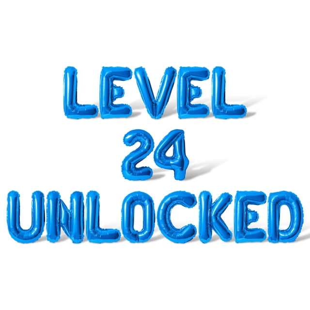 Letter Balloons - LEVEL 24 UNLOCKED 16" Inch Alphabet Letters Foil ...