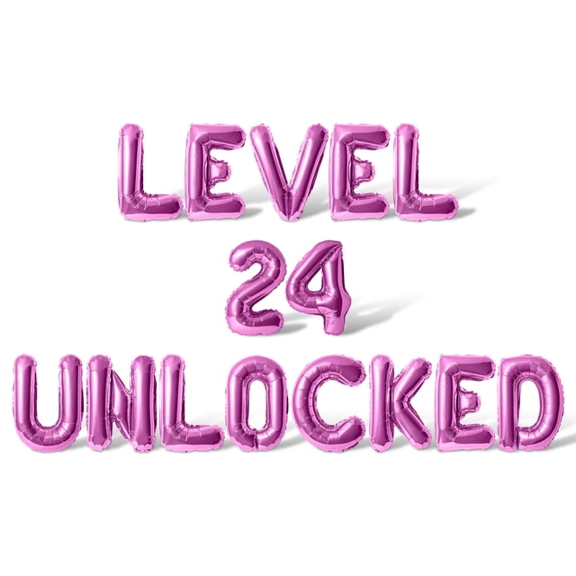 Letter Balloons - LEVEL 24 UNLOCKED 16" Inch Alphabet Letters Foil ...