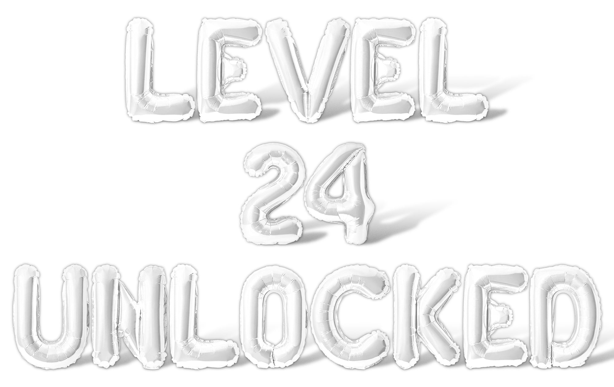 Letter Balloons - LEVEL 24 UNLOCKED 16" Inch Alphabet Letters Foil ...