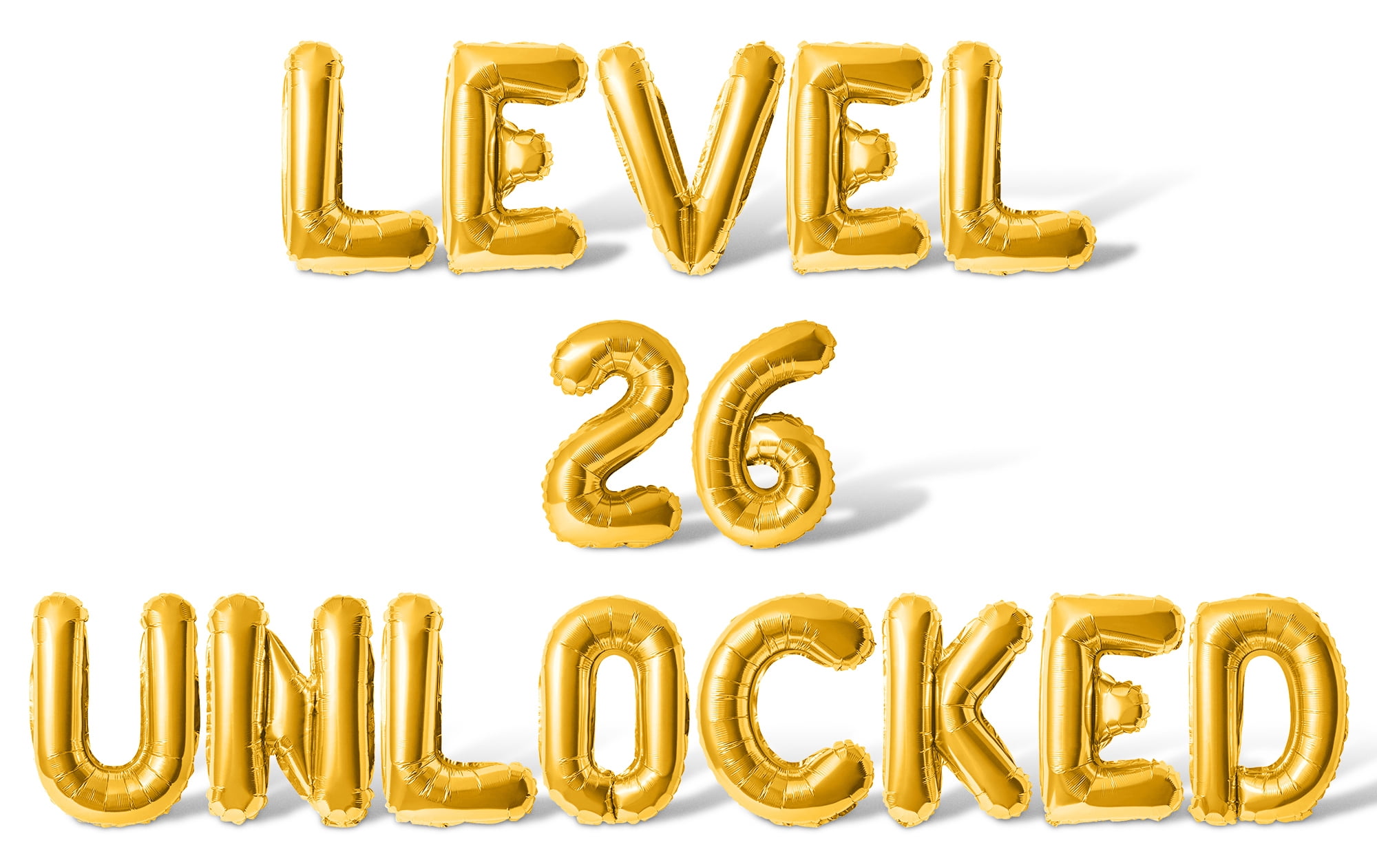 Letter Balloons - LEVEL 26 UNLOCKED 16" Inch Alphabet Letters Foil ...