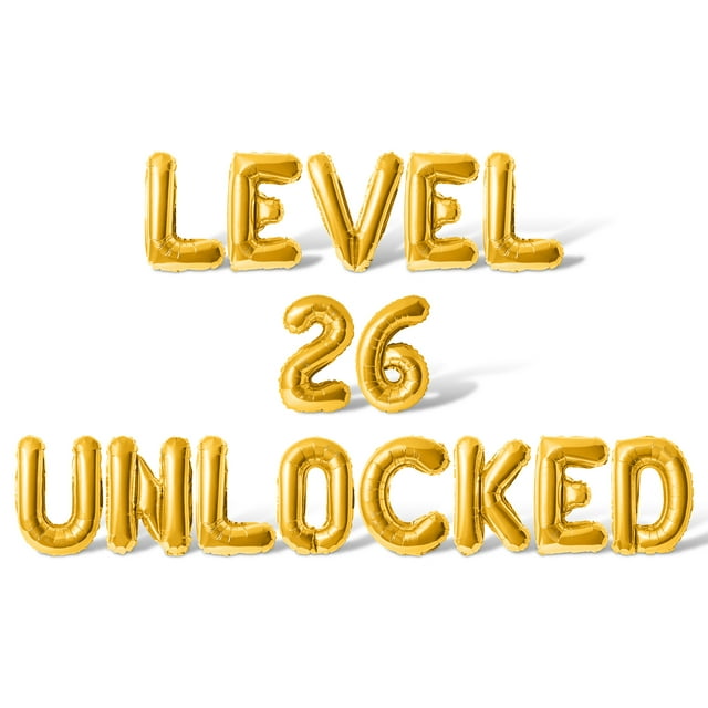 Letter Balloons - LEVEL 26 UNLOCKED 16" Inch Alphabet Letters Foil ...