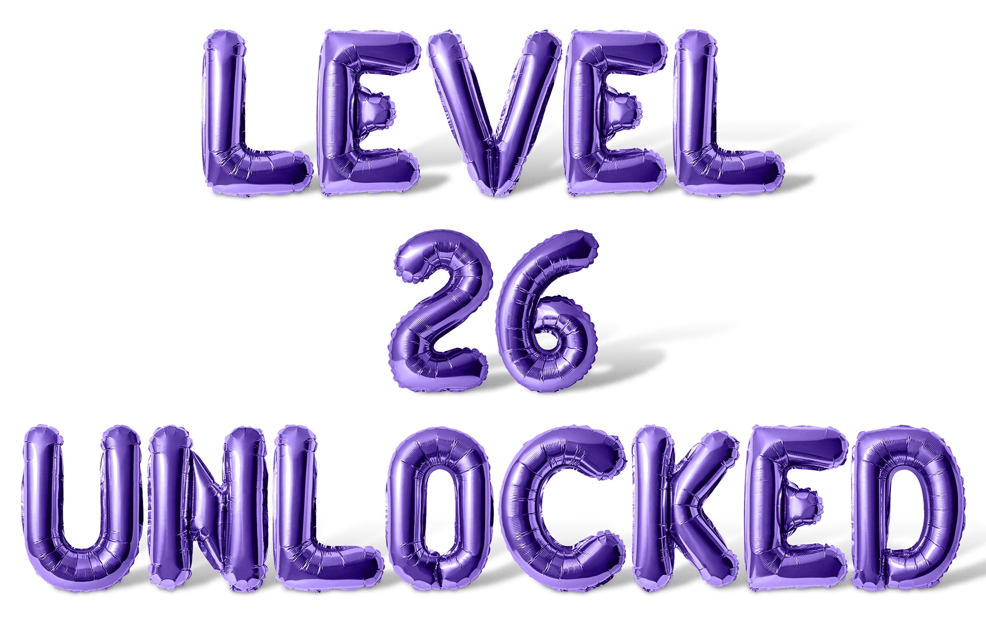 Letter Balloons - LEVEL 26 UNLOCKED 16" Inch Alphabet Letters Foil ...