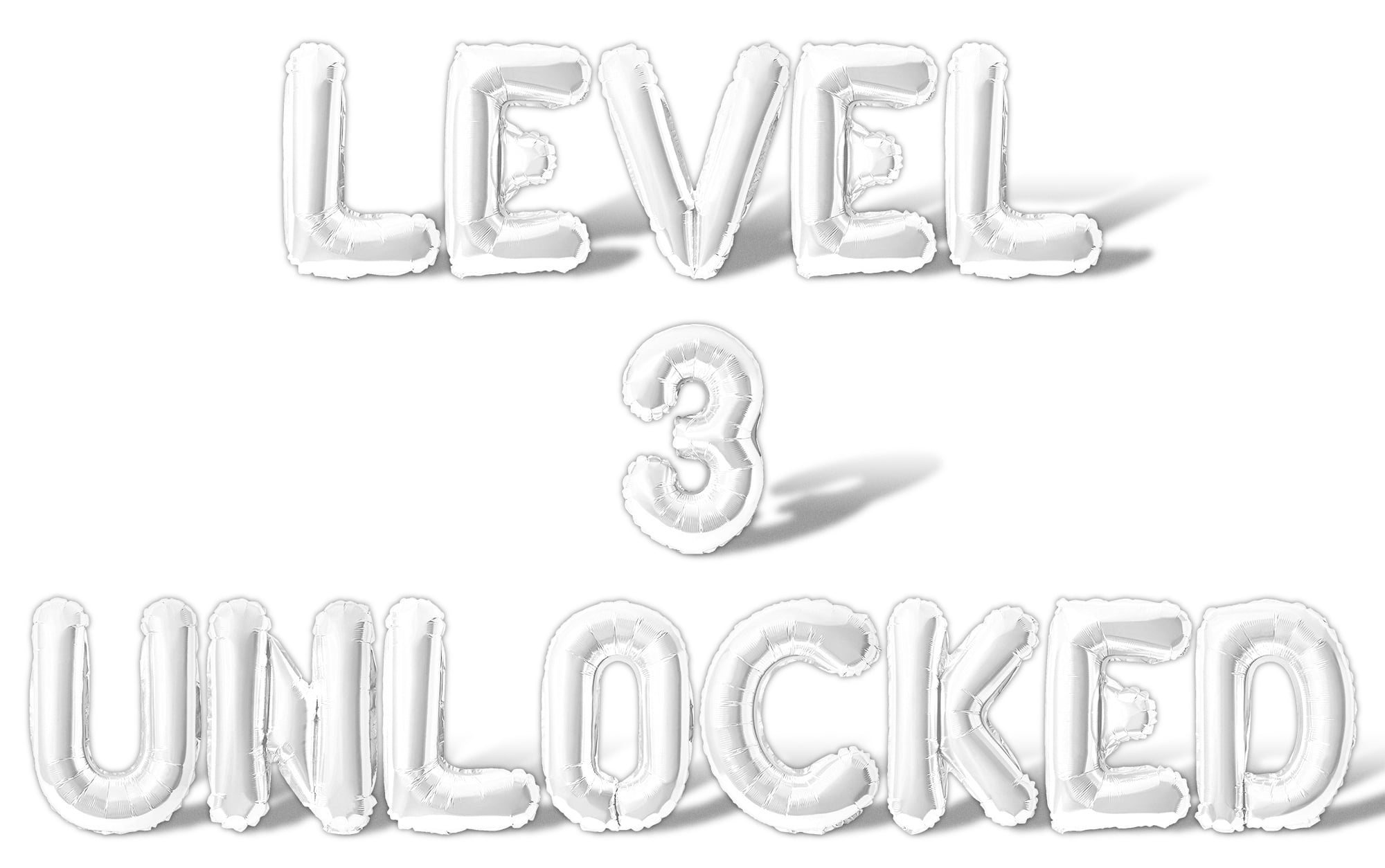 Letter Balloons - LEVEL 3 UNLOCKED 16" Inch Alphabet Letters Foil Mylar ...