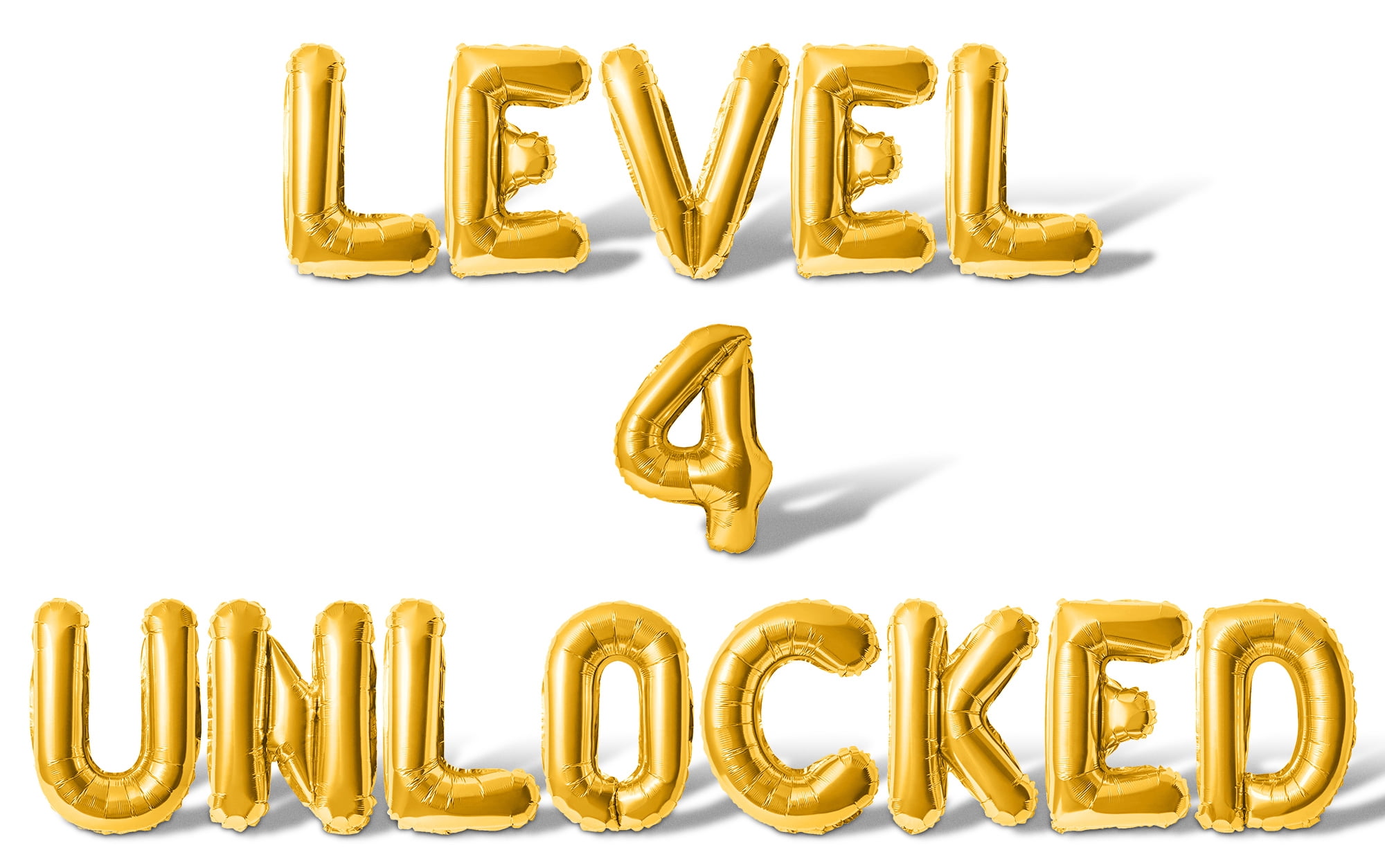 Letter Balloons - LEVEL 4 UNLOCKED 16" Inch Alphabet Letters Foil Mylar ...