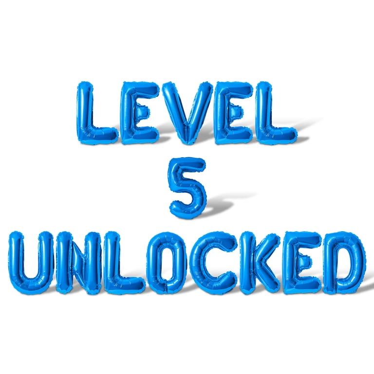 Happy 5th Birthday Letter Balloons Letter Balloons LEVEL 5 UNLOCKED