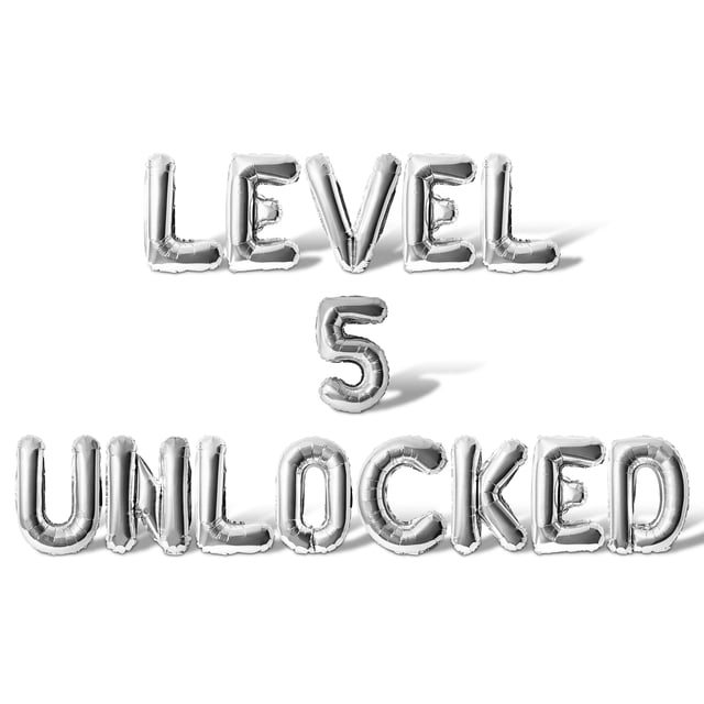 Letter Balloons - LEVEL 5 UNLOCKED 16" Inch Alphabet Letters Foil Mylar ...