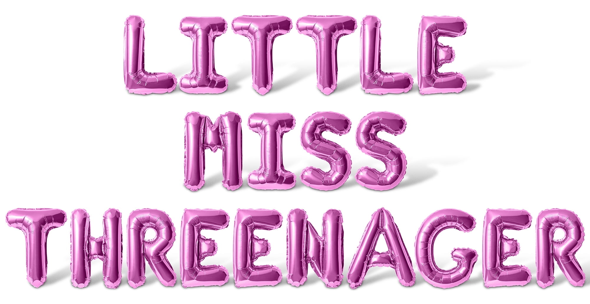 Letter Balloons - LITTLE MISS THREENAGER 16" Inch Alphabet Letters Foil ...