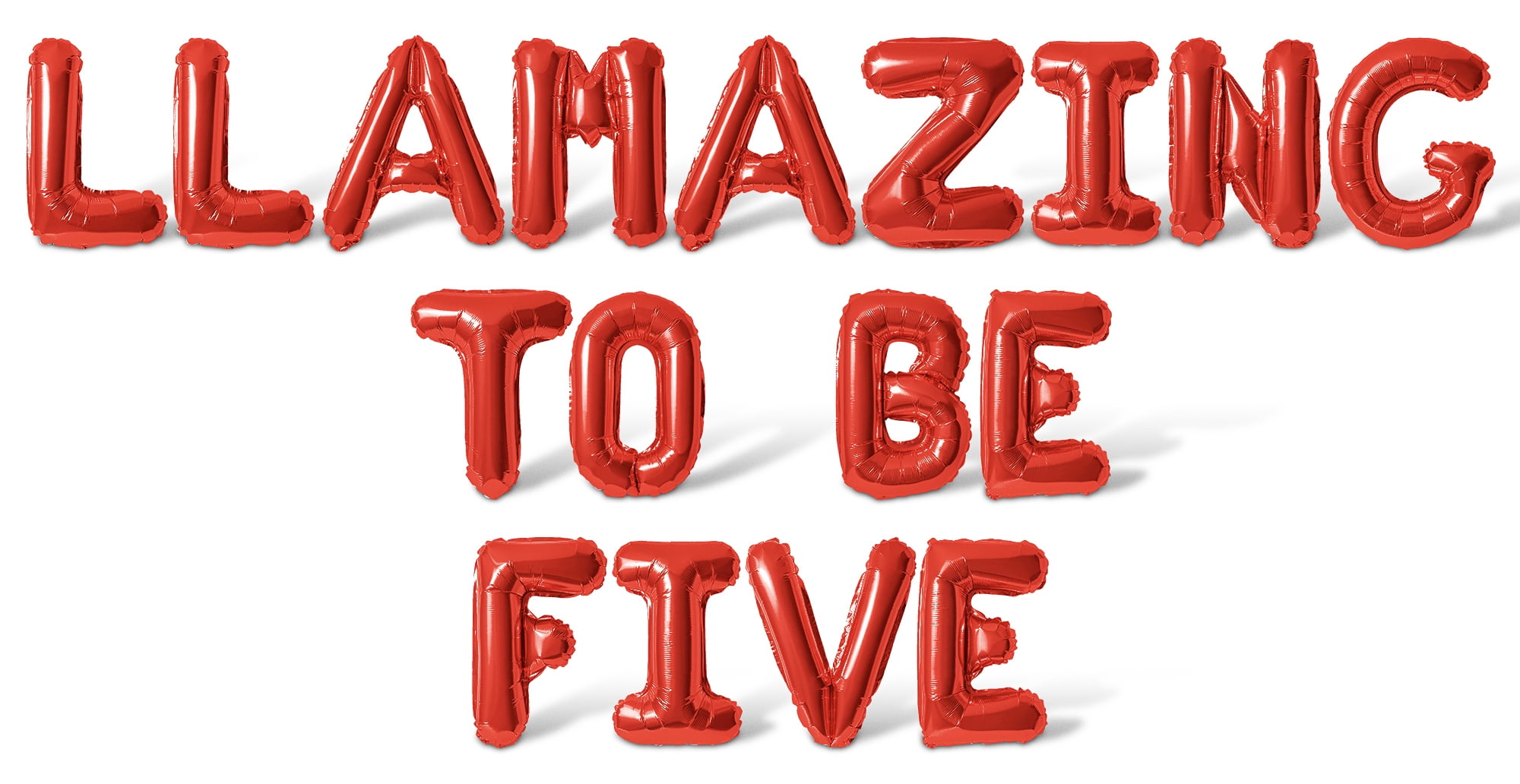 Letter Balloons - LLAMAZING TO BE FIVE 16" Inch Alphabet Letters Foil ...
