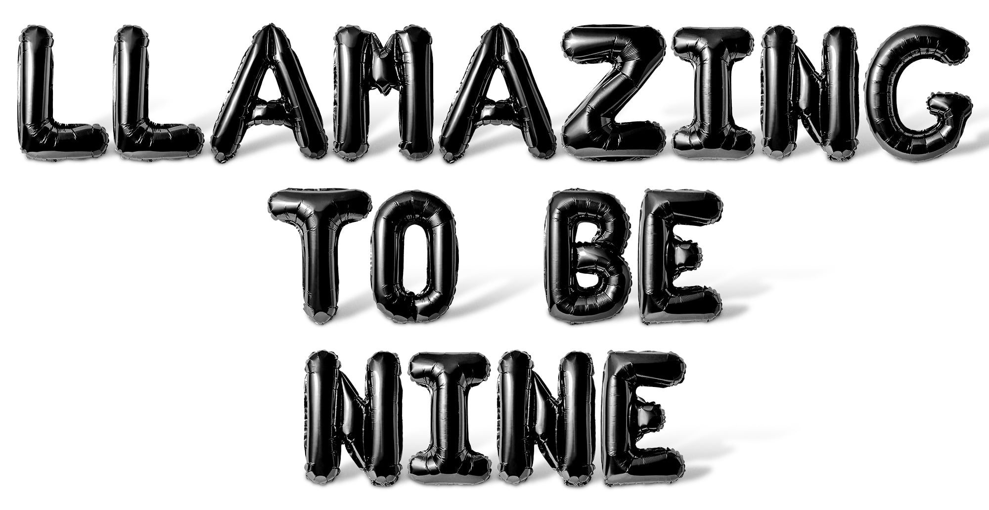 Letter Balloons - LLAMAZING TO BE NINE 16" Inch Alphabet Letters Foil ...