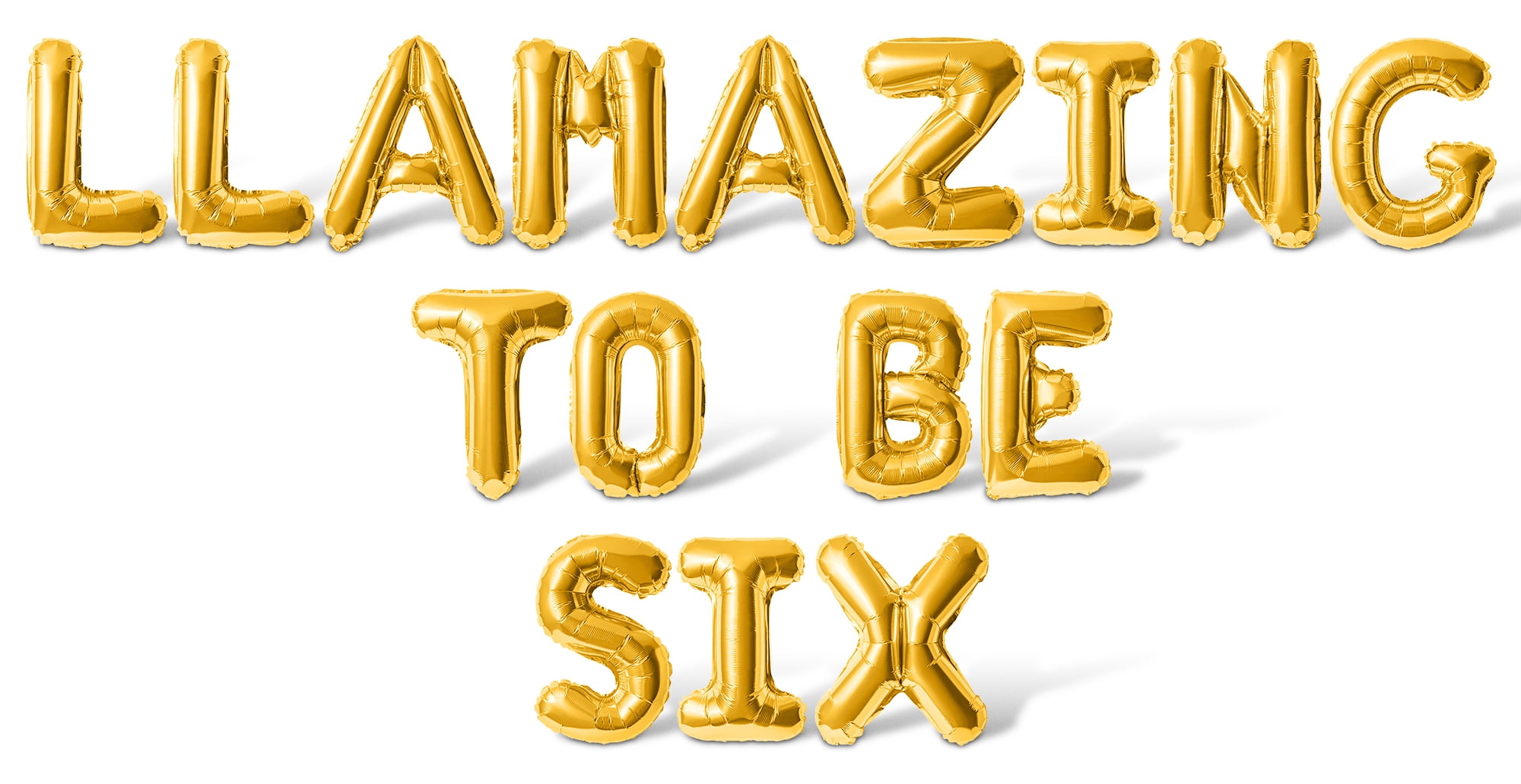 Letter Balloons - LLAMAZING TO BE SIX 16" Inch Alphabet Letters Foil ...