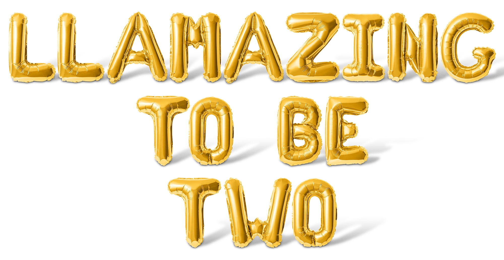 Letter Balloons - LLAMAZING TO BE TWO 16" Inch Alphabet Letters Foil ...