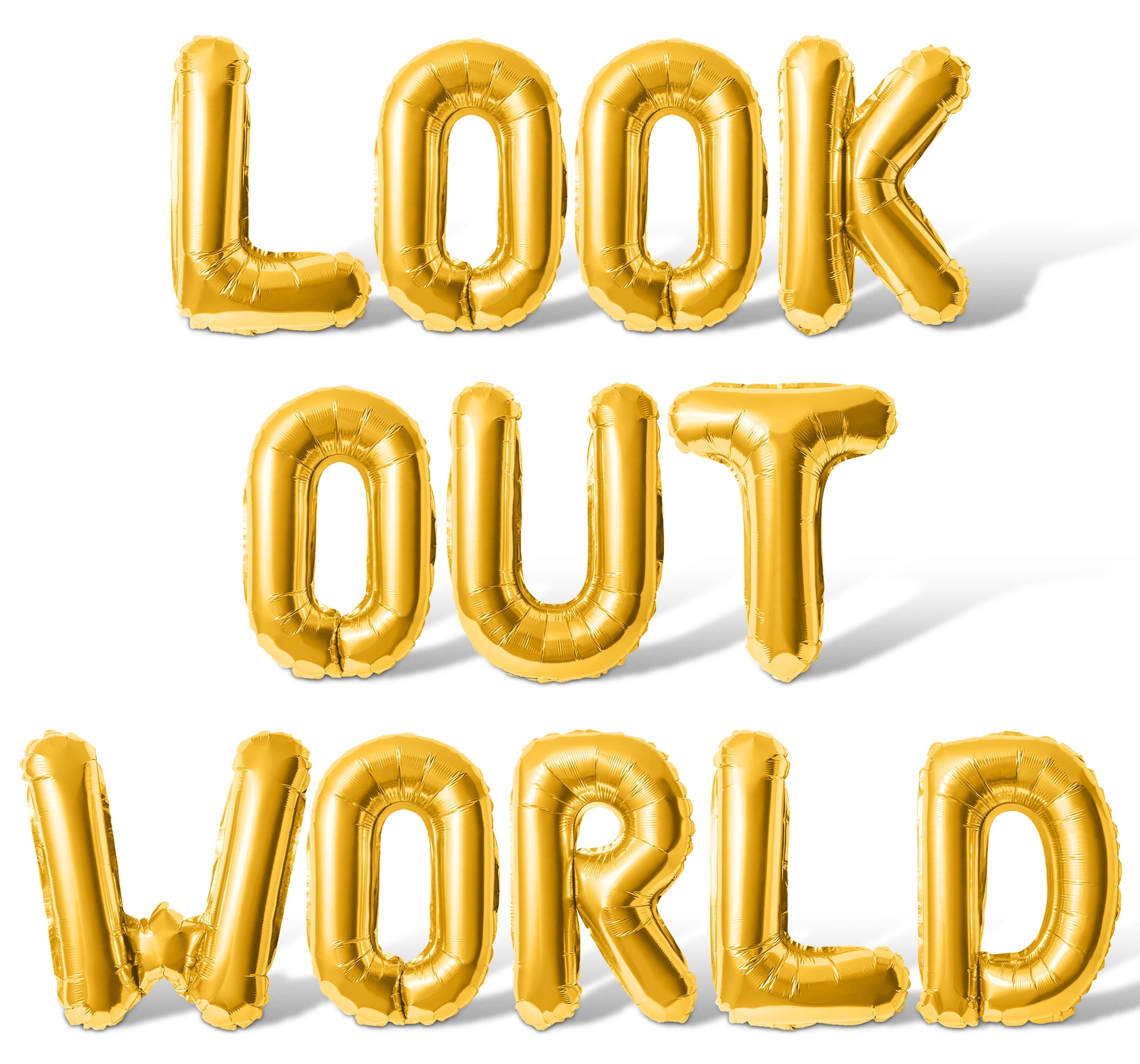 Letter Balloons - LOOK OUT WORLD 16" Inch Alphabet Letters Foil Mylar ...