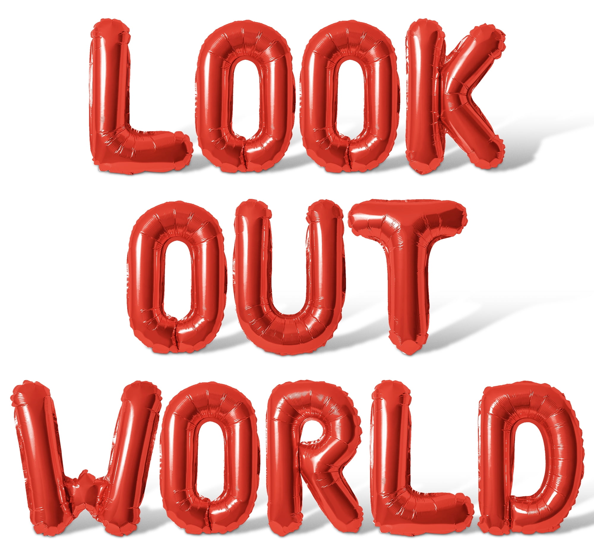 Letter Balloons - LOOK OUT WORLD 16" Inch Alphabet Letters Foil Mylar ...