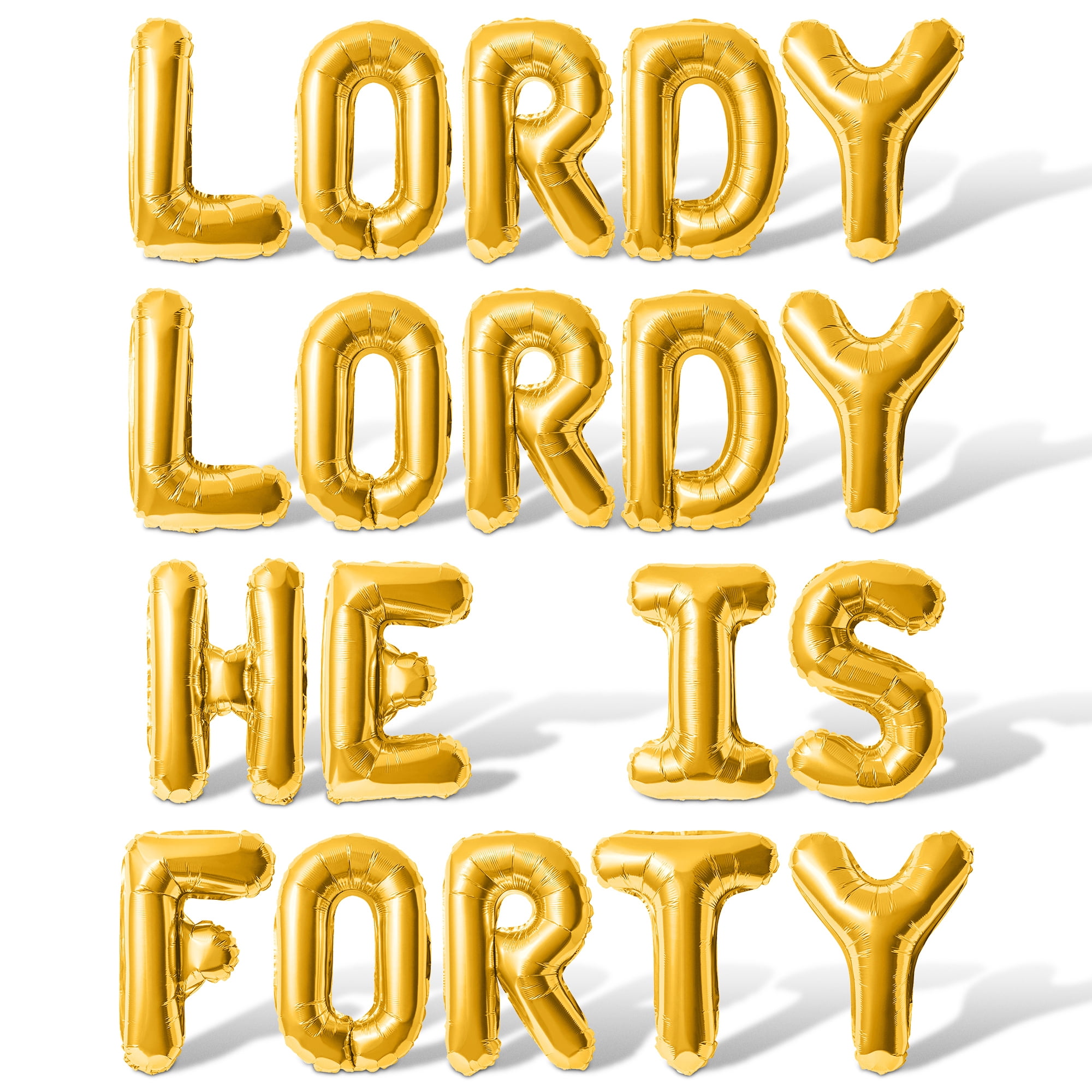 Letter Balloons - LORDY LORDY HE IS FORTY 16" Inch Alphabet Letters ...