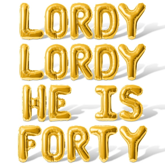Letter Balloons - LORDY LORDY HE IS FORTY 16" Inch Alphabet Letters ...