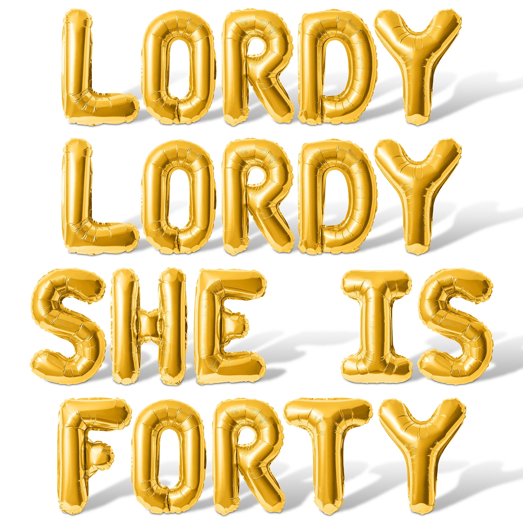 Letter Balloons - LORDY LORDY SHE IS FORTY 16" Inch Alphabet Letters ...