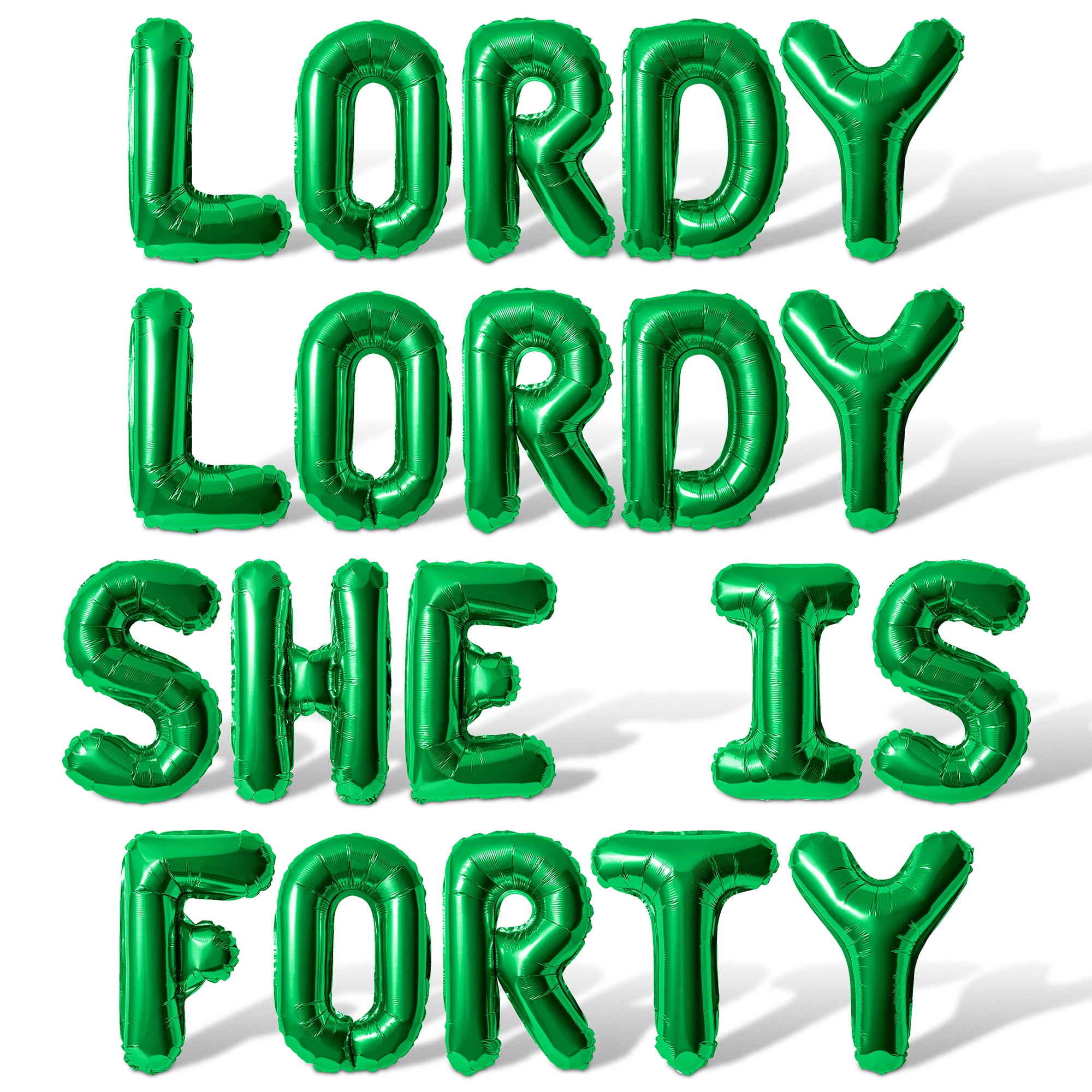 Letter Balloons - LORDY LORDY SHE IS FORTY 16" Inch Alphabet Letters ...