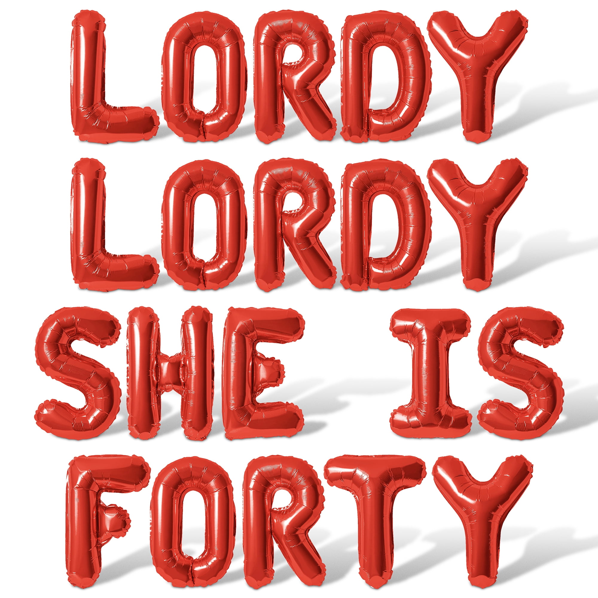 Letter Balloons - LORDY LORDY SHE IS FORTY 16" Inch Alphabet Letters ...