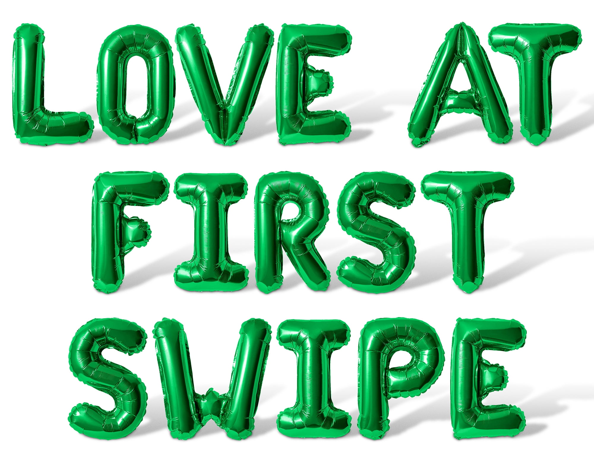 Letter Balloons - LOVE AT FIRST SWIPE 16" Inch Alphabet Letters Foil ...