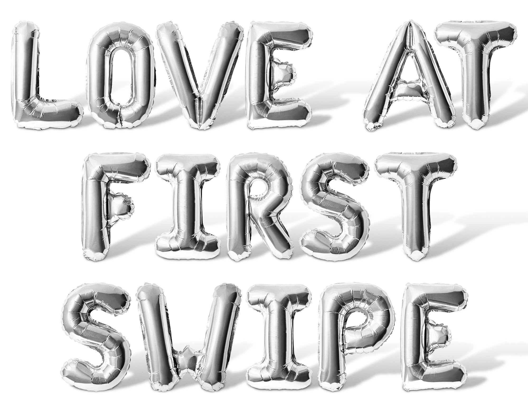Letter Balloons - LOVE AT FIRST SWIPE 16" Inch Alphabet Letters Foil ...