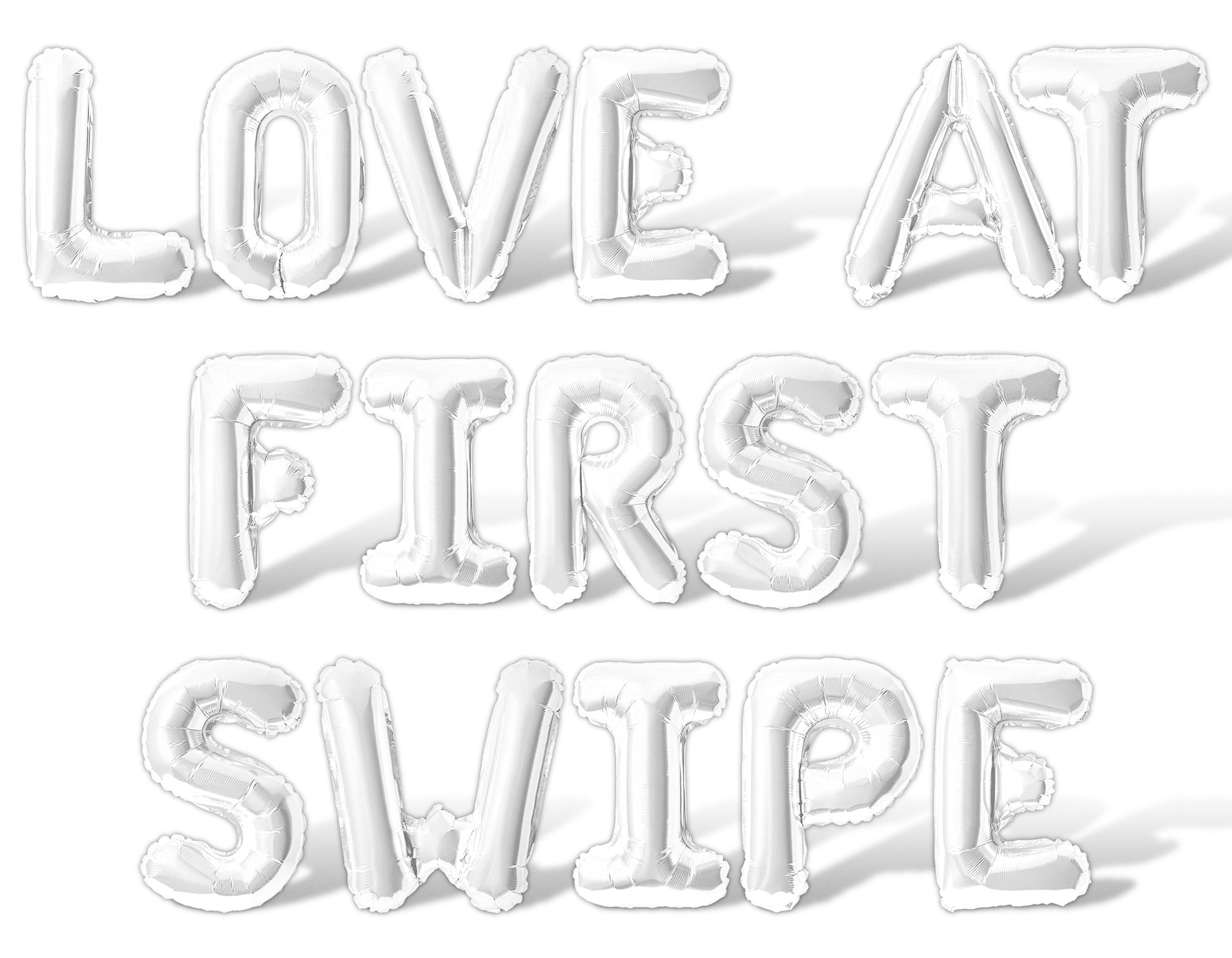 Letter Balloons - LOVE AT FIRST SWIPE 16" Inch Alphabet Letters Foil ...