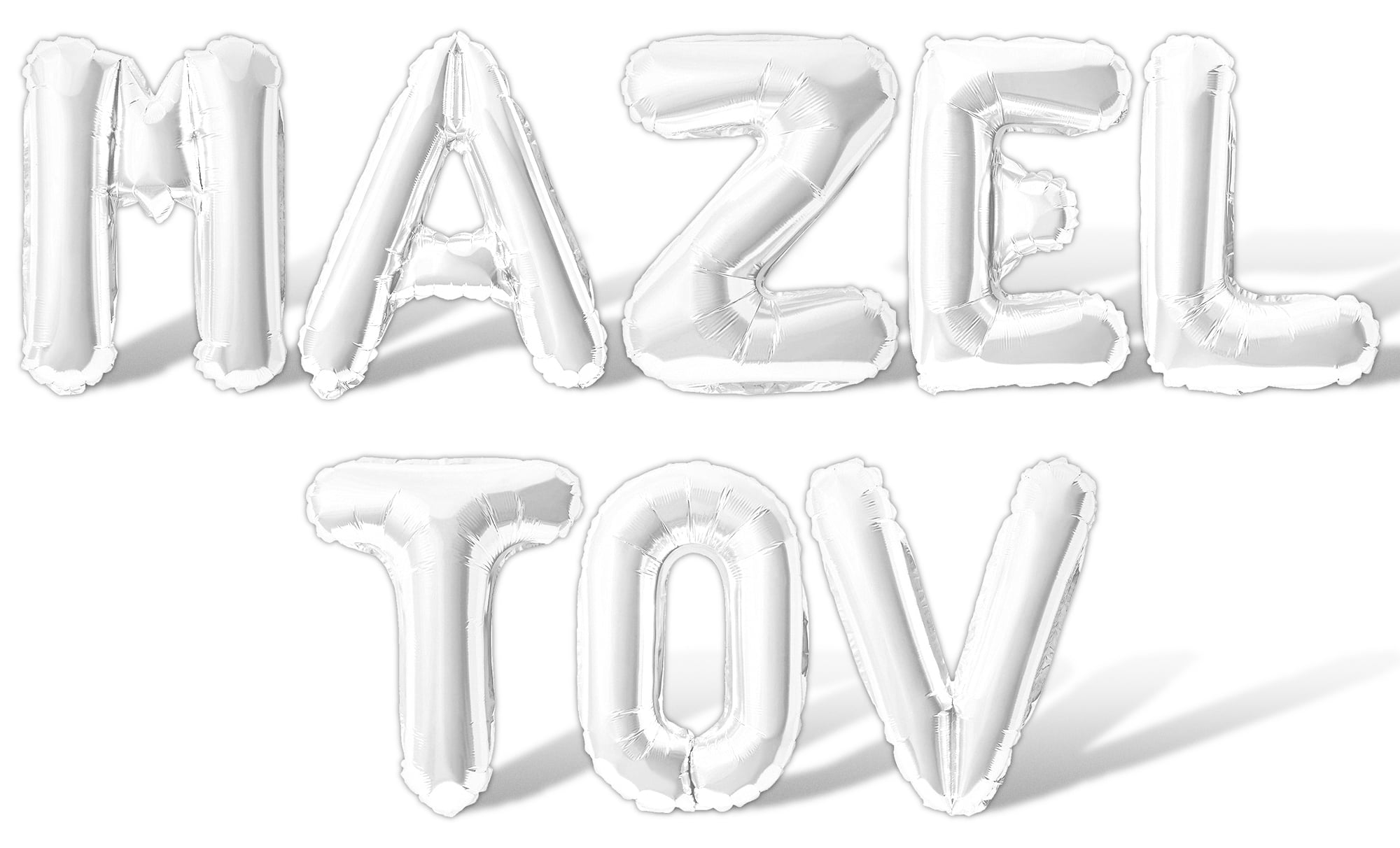 Letter Balloons - MAZEL TOV 16" Inch Alphabet Letters Foil Mylar ...